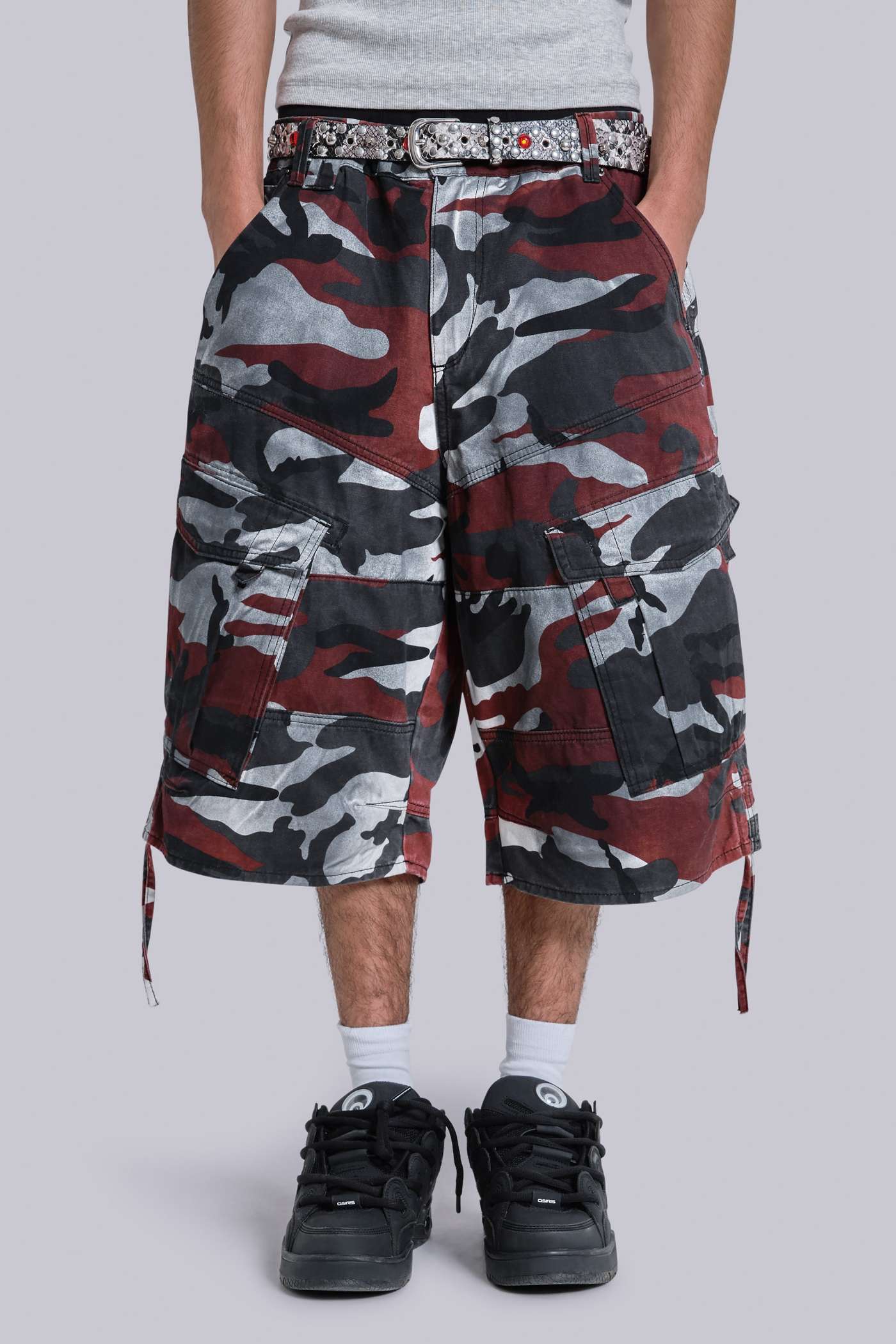 Red Camo Cadet Shorts | Jaded London