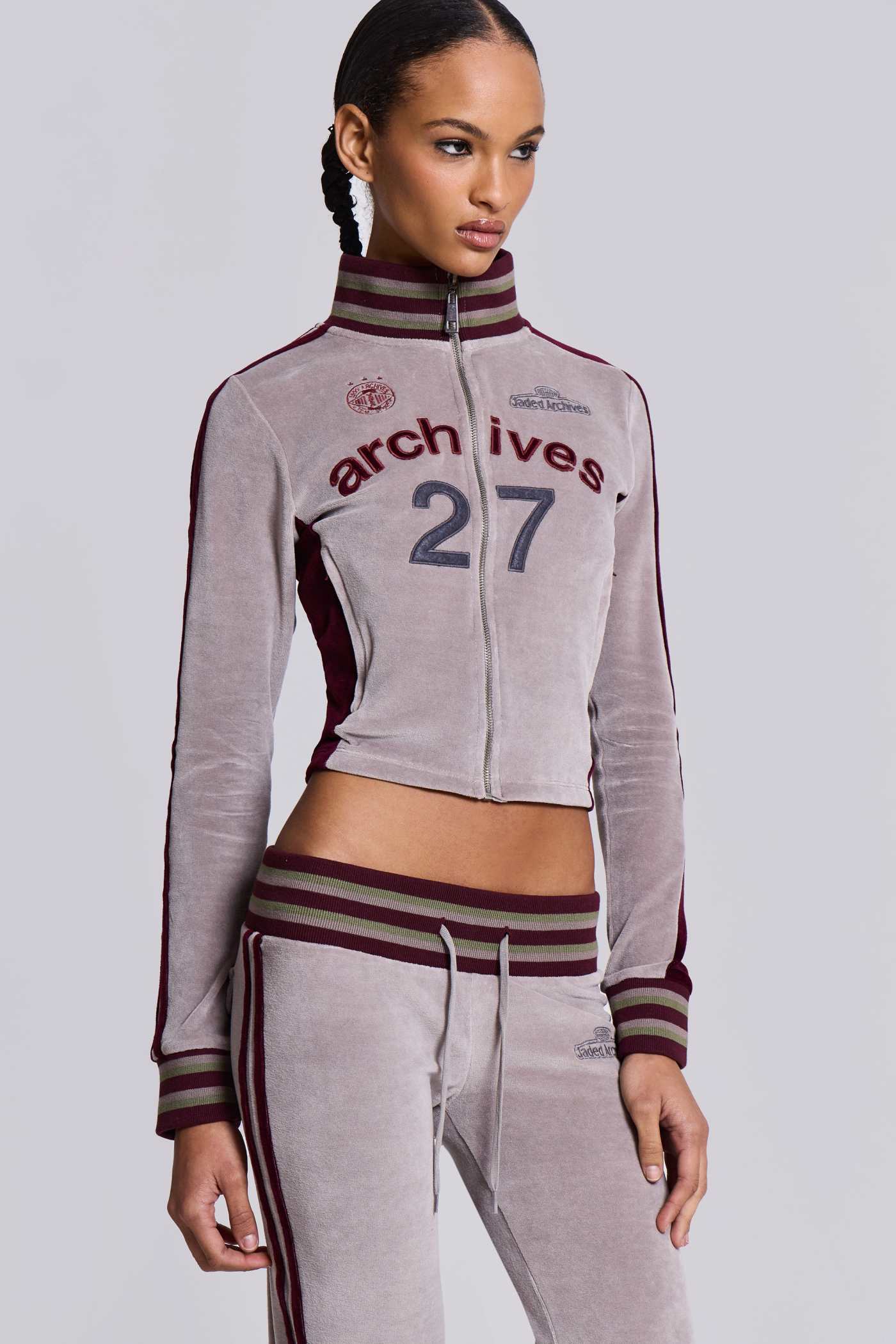 Shop 27 Velour Track Top | Jaded London | Clothing