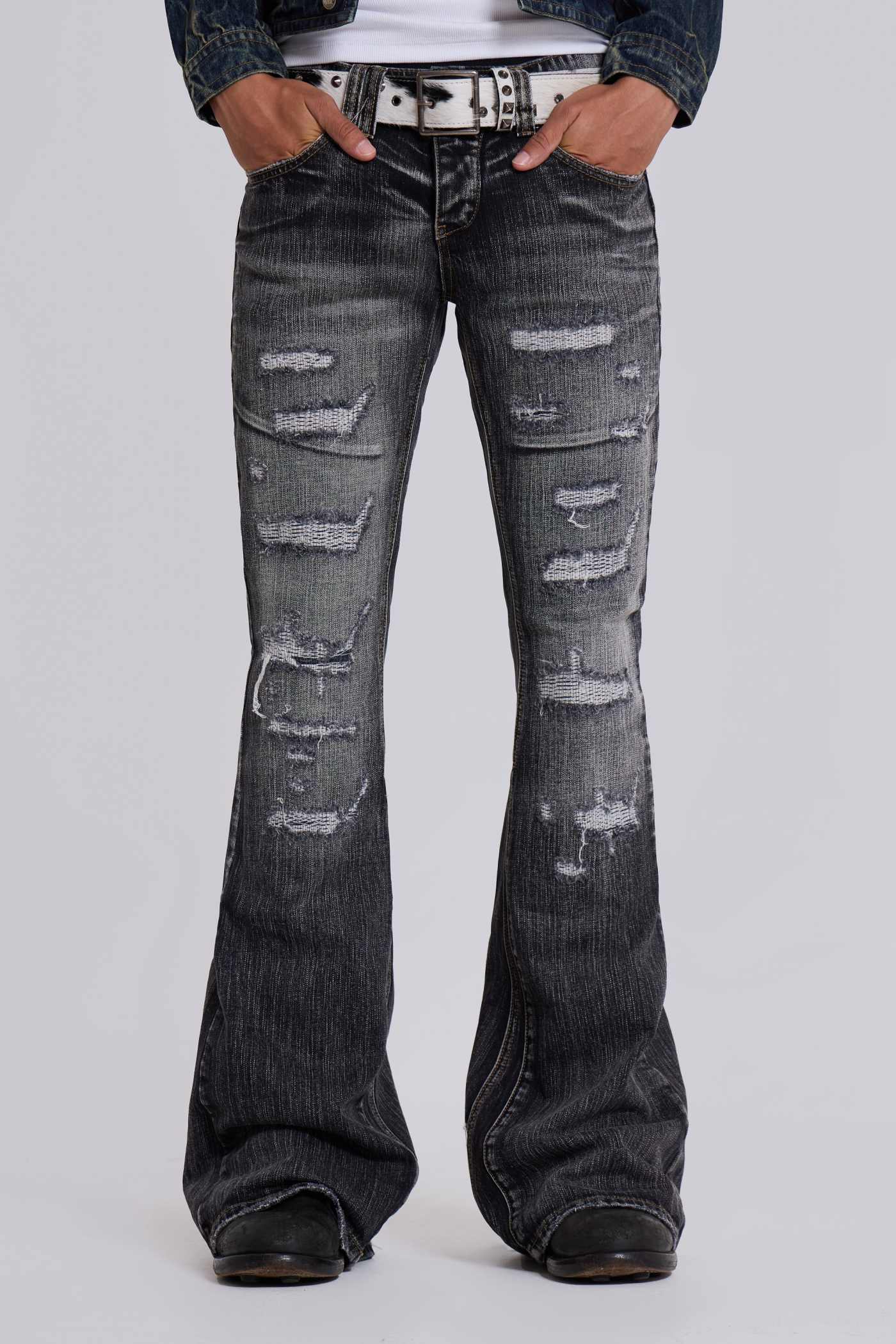 Ripped Bootcut Jeans