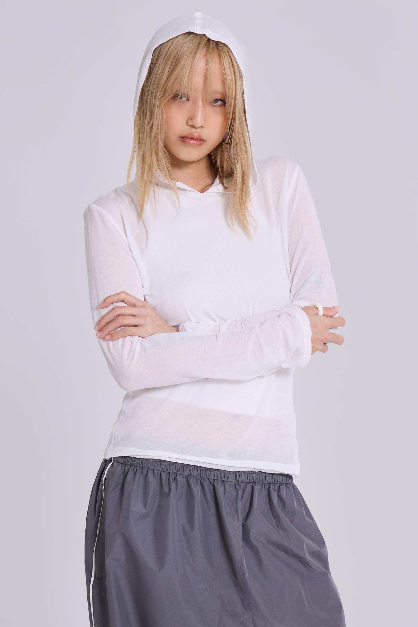 White Marl Mist Hoodie | Jaded London | Clothing