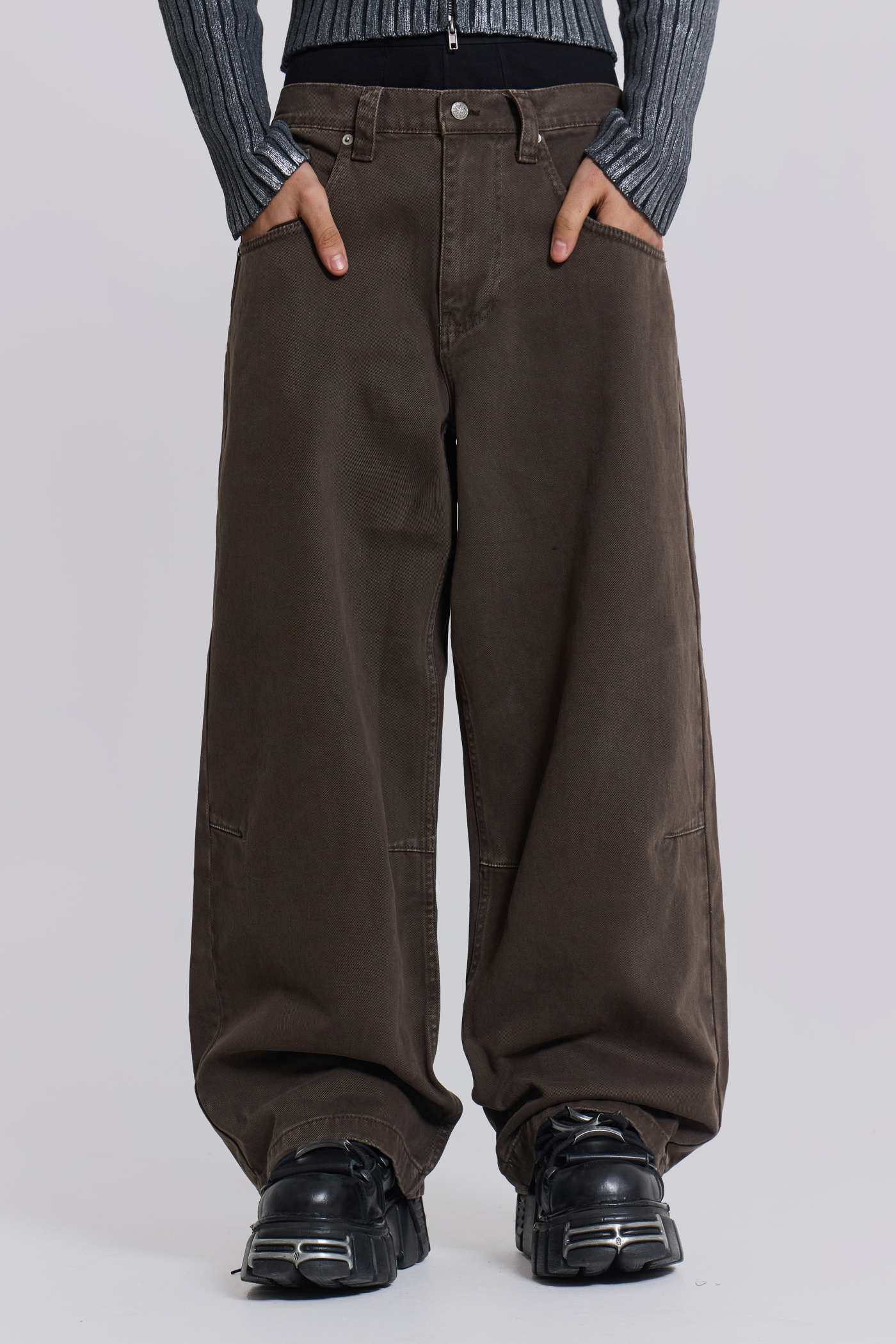 Washed Brown Colossus Jeans | Jaded London