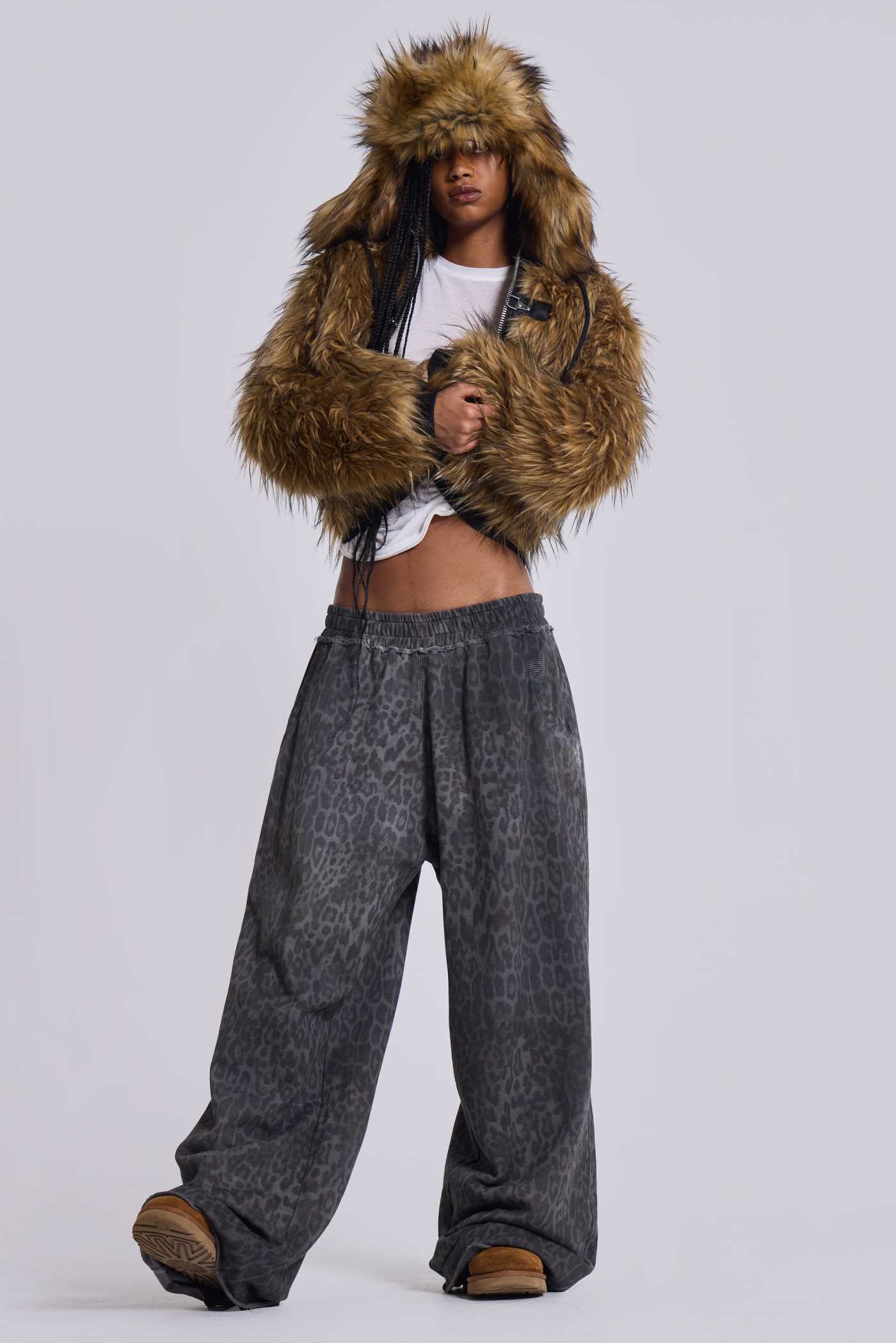 Shop Charcoal Leopard Monster Joggers | Jaded London | Clothing
