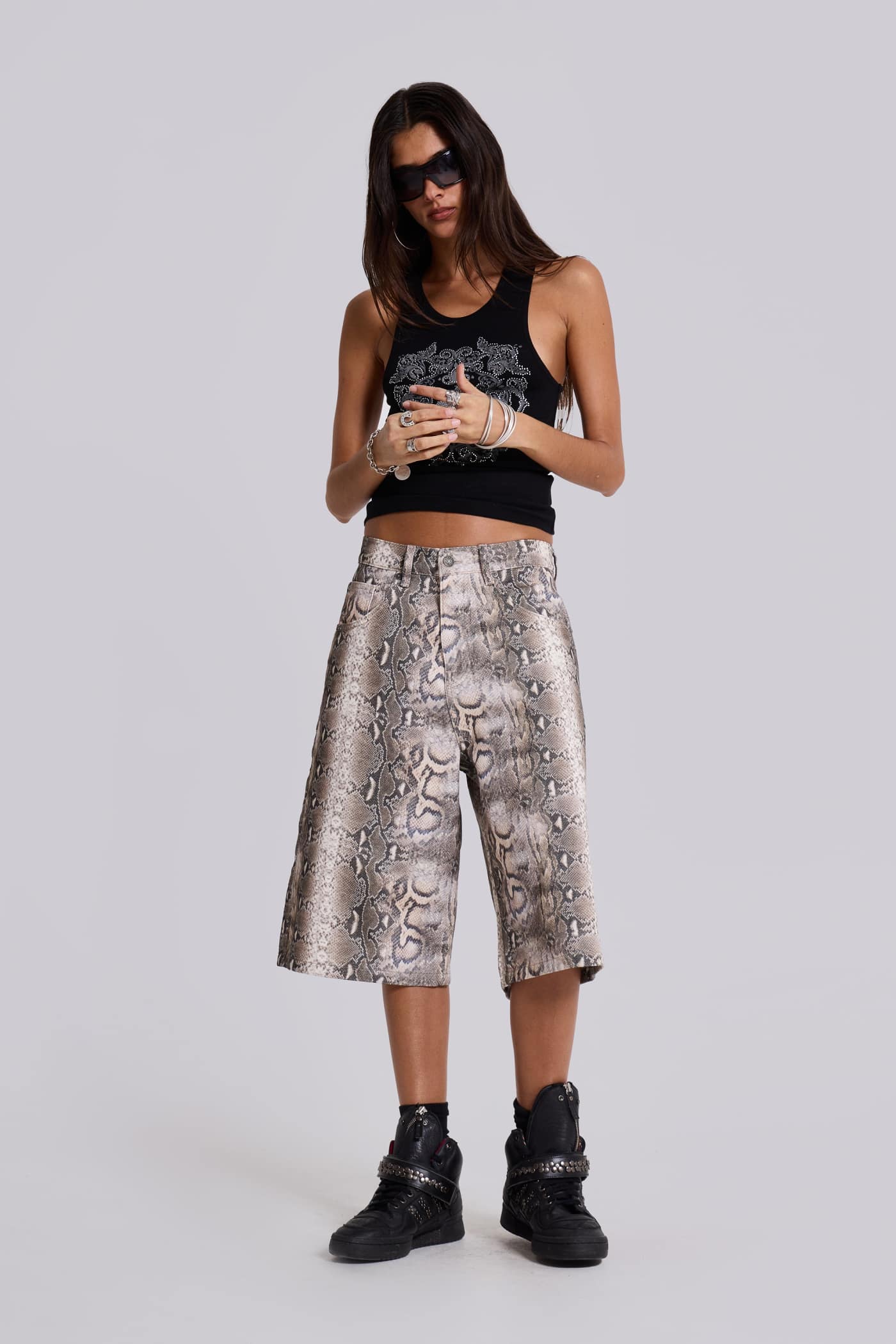 Shop Boa Snake Print Colossus Jorts | Jaded London | Clothing