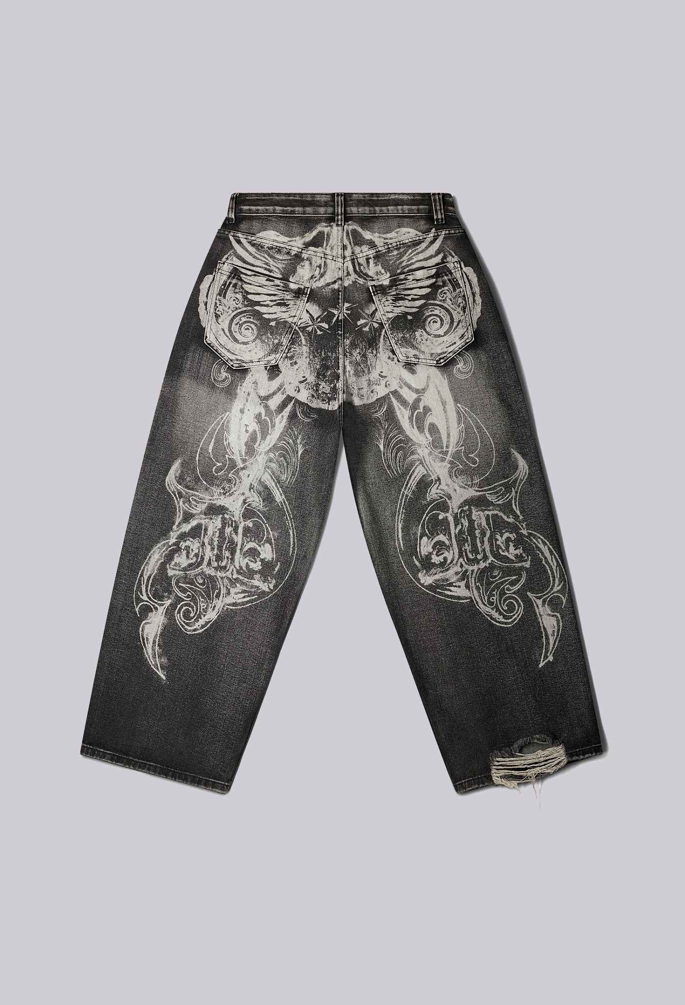 Gothic Print XL Colossus Jeans | Jaded London | Clothing