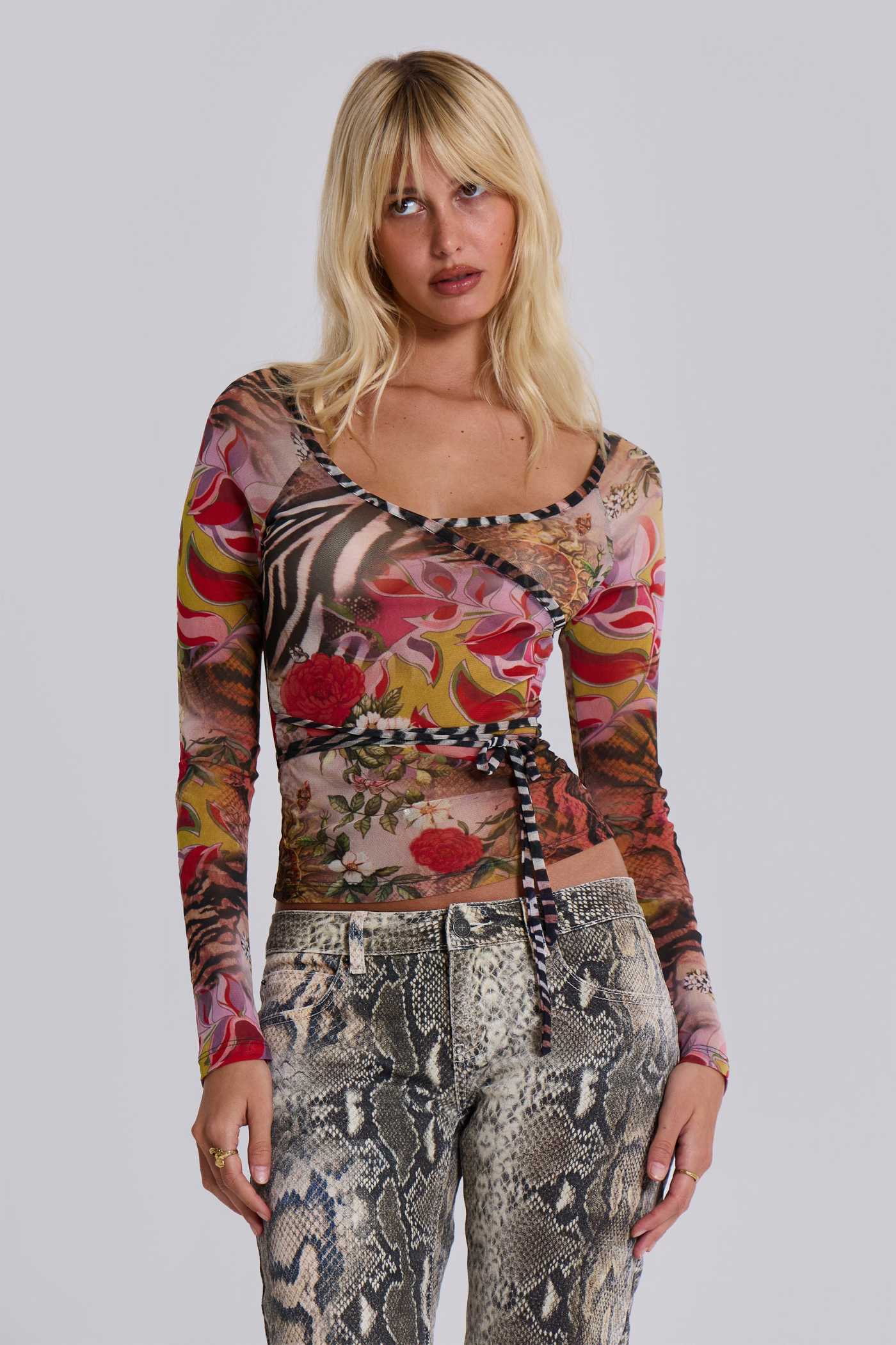 Shop Ascari Vintage Mesh Wrap Top | Jaded London | Clothing