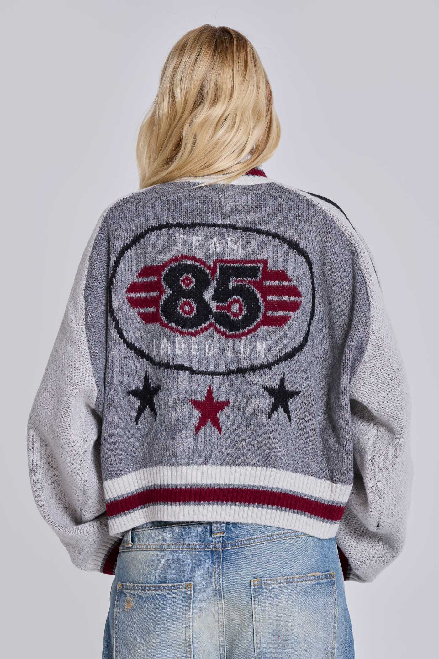 Team 85 Knitted Bomber Jacket | Jaded London | Clothing