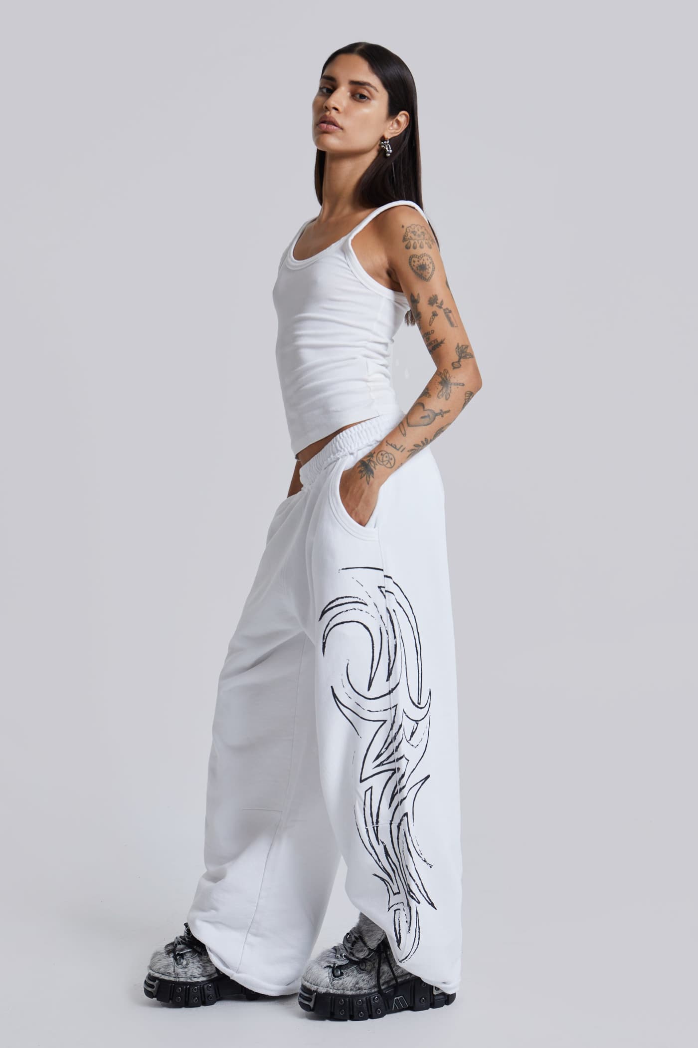 White Blade Joggers | Jaded London