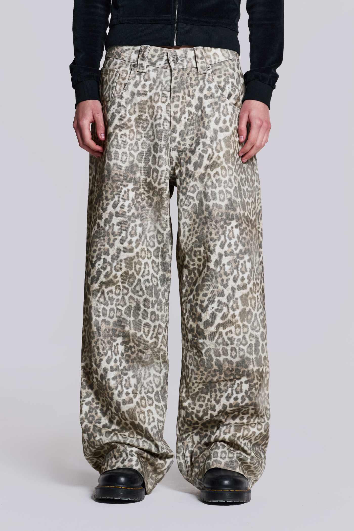 Shop Leopard Fade Colossus Jeans | Jaded London | Clothing