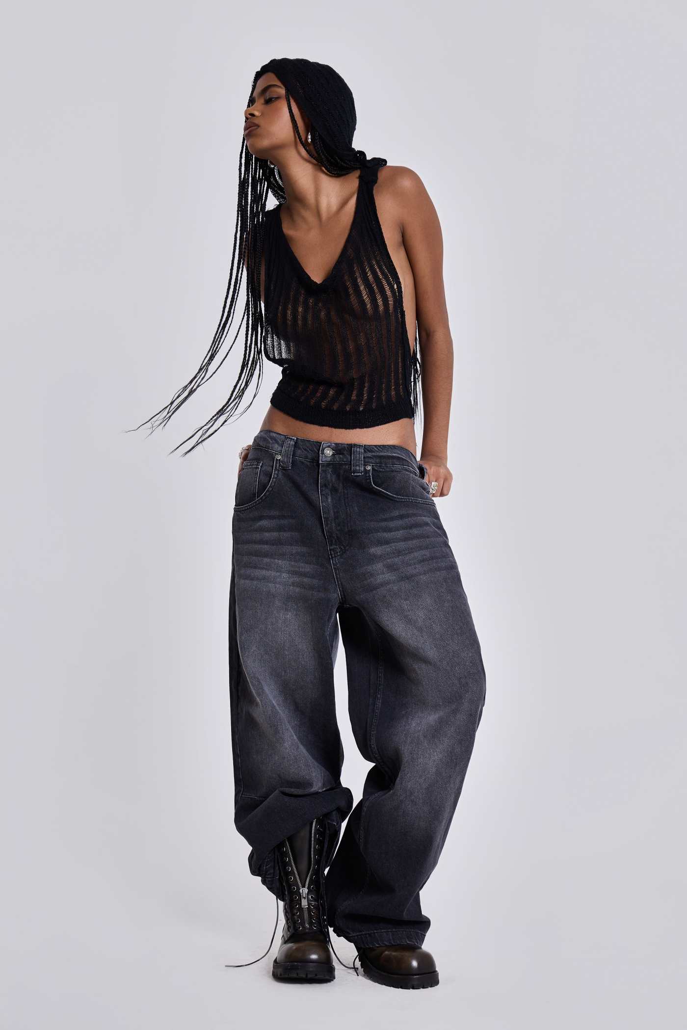 Shop Washed Black Colossus Jeans | Jaded London | Clothing