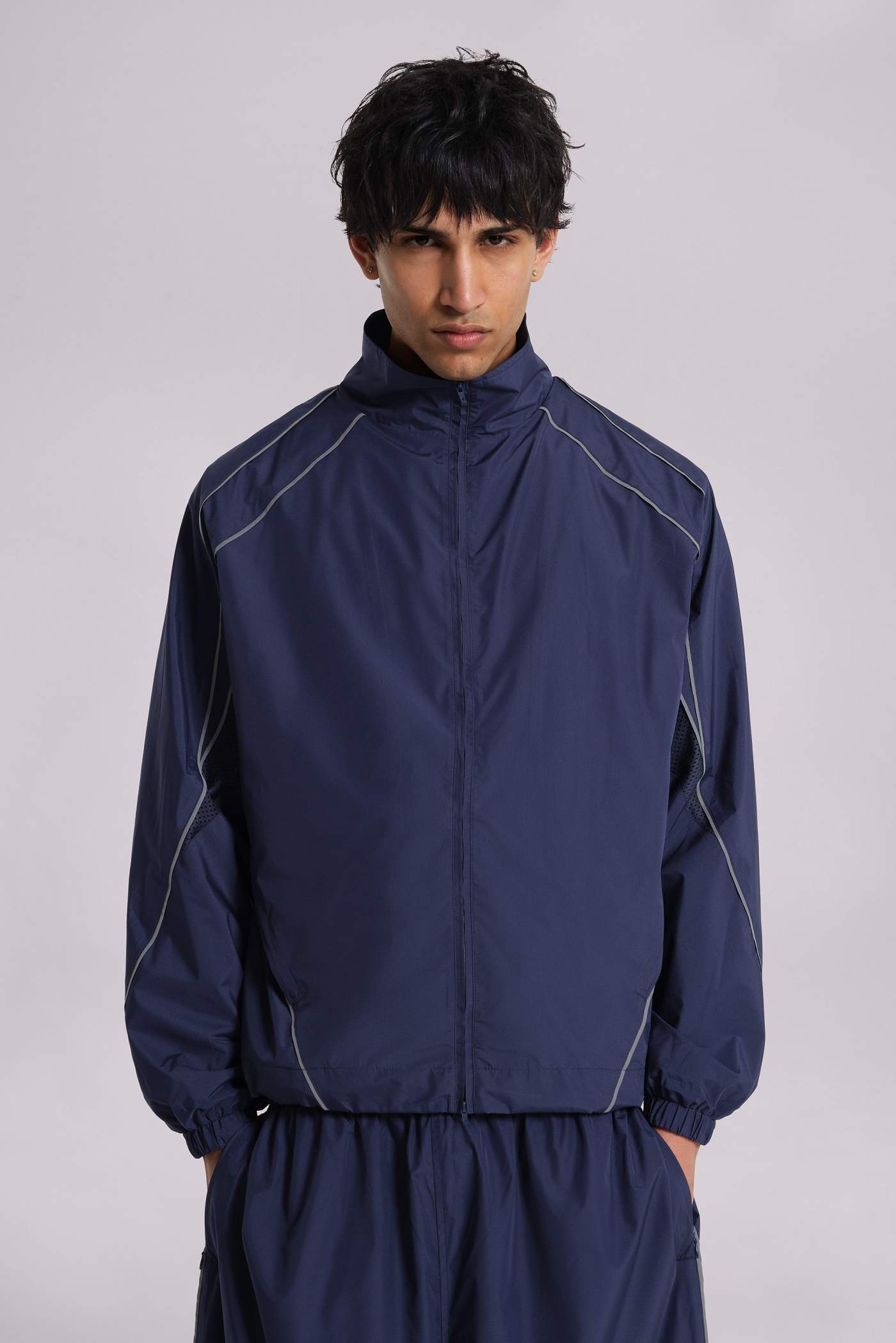 Navy Vapor Tracksuit Top | Jaded London | Clothing