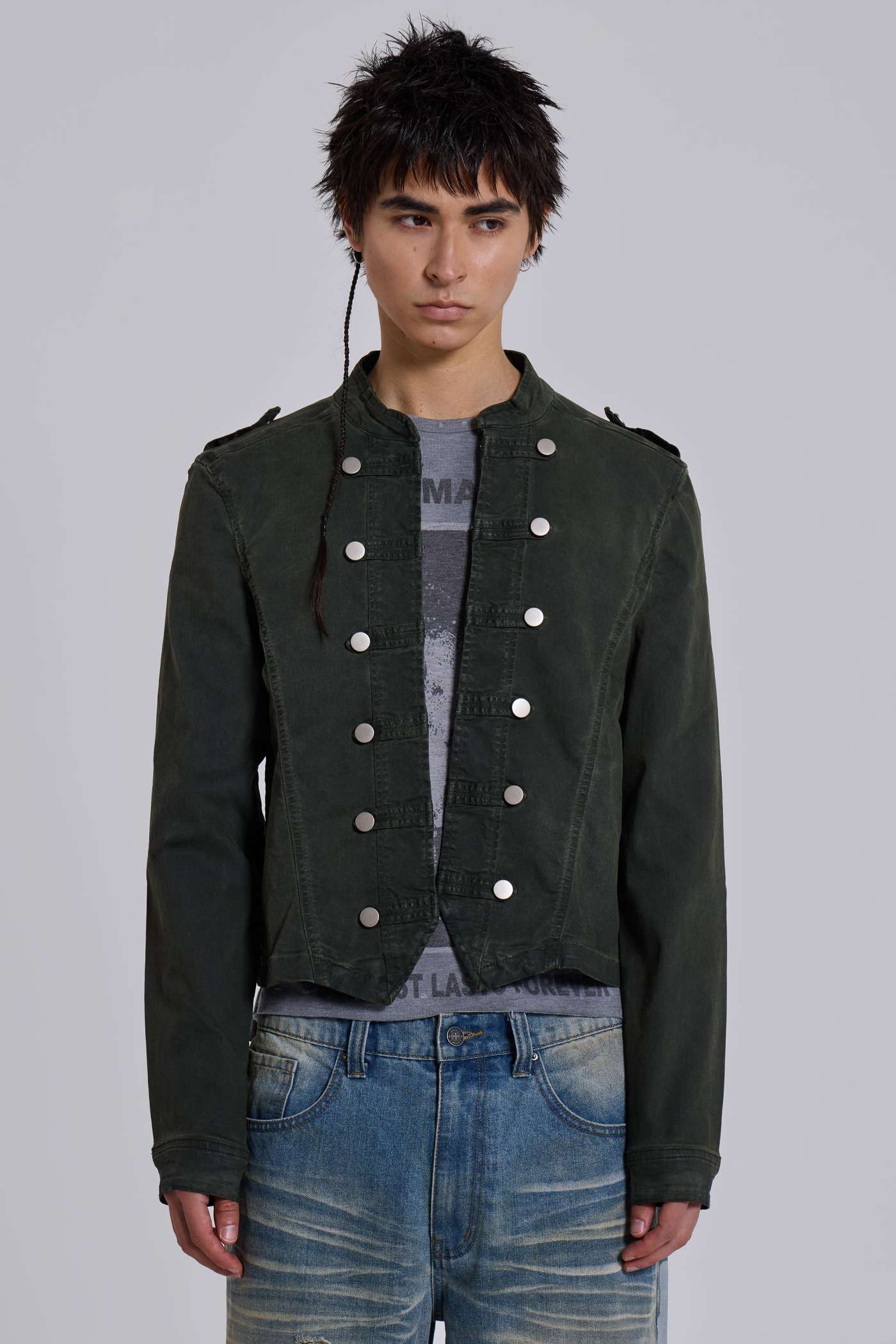 Rebel Military Jacket in Khaki | Jaded London | Clothing