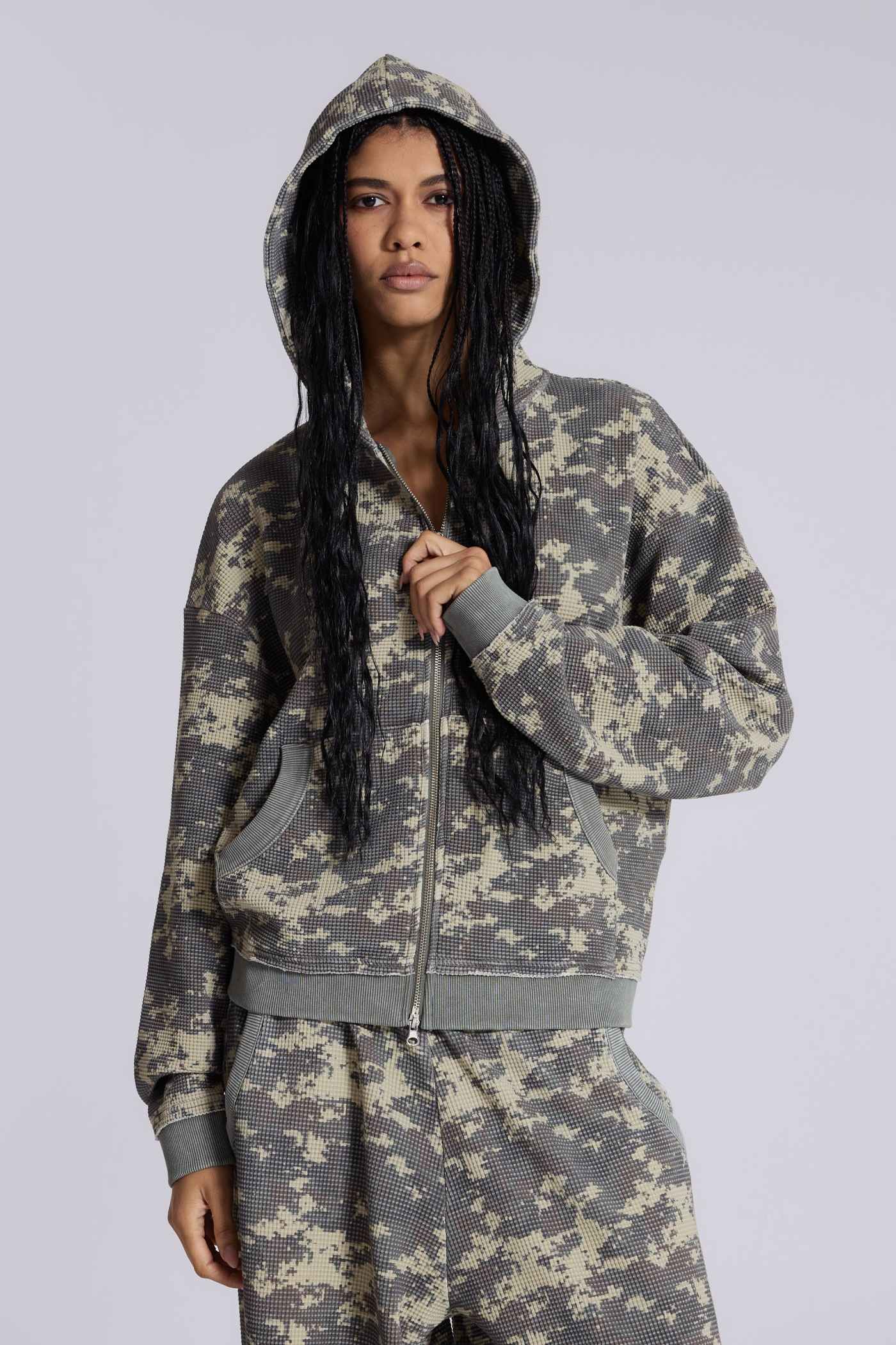 Digi Camo Waffle Hoodie | Jaded London | Clothing