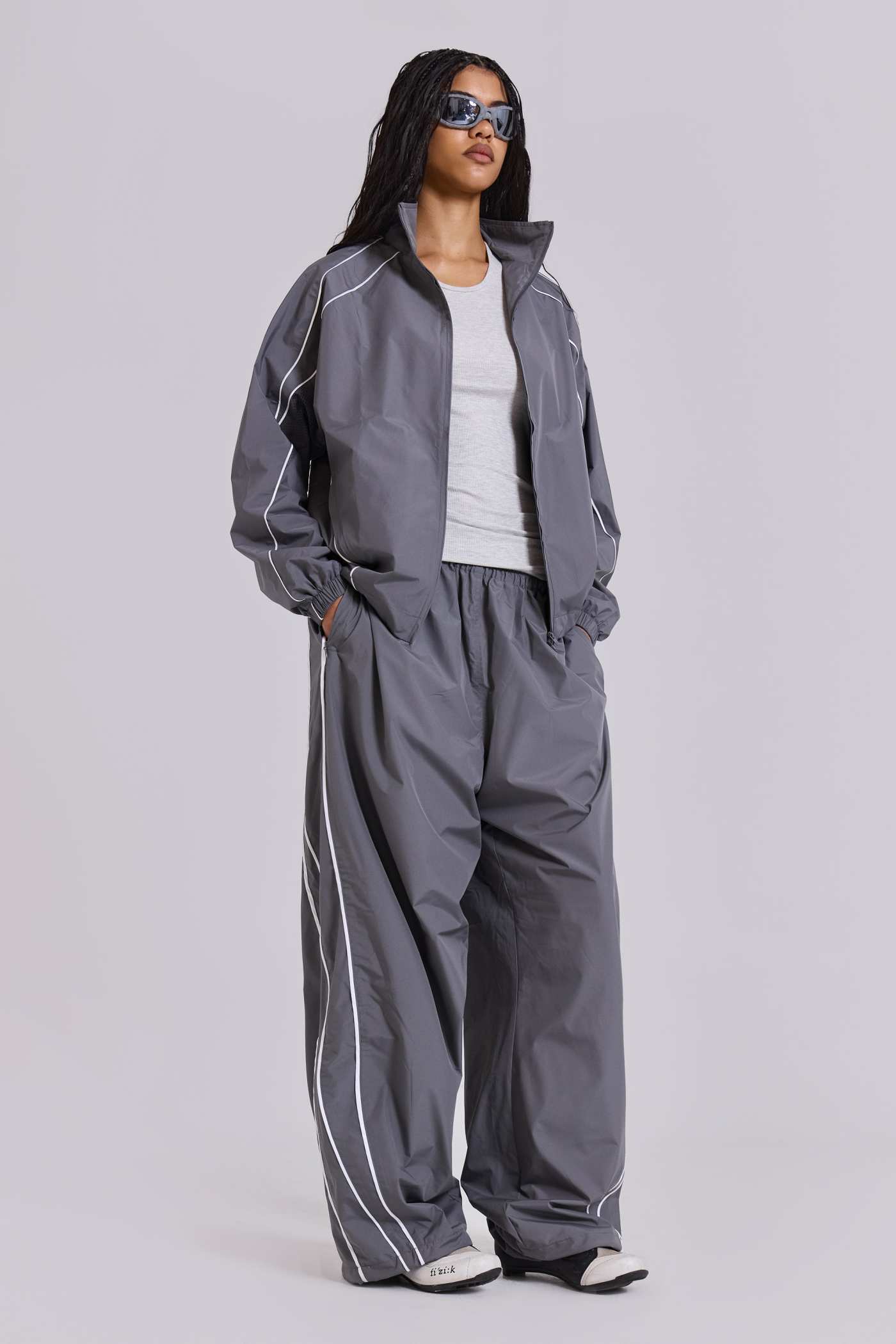 Grey Micro Fibre XL Joggers | Jaded London | Clothing