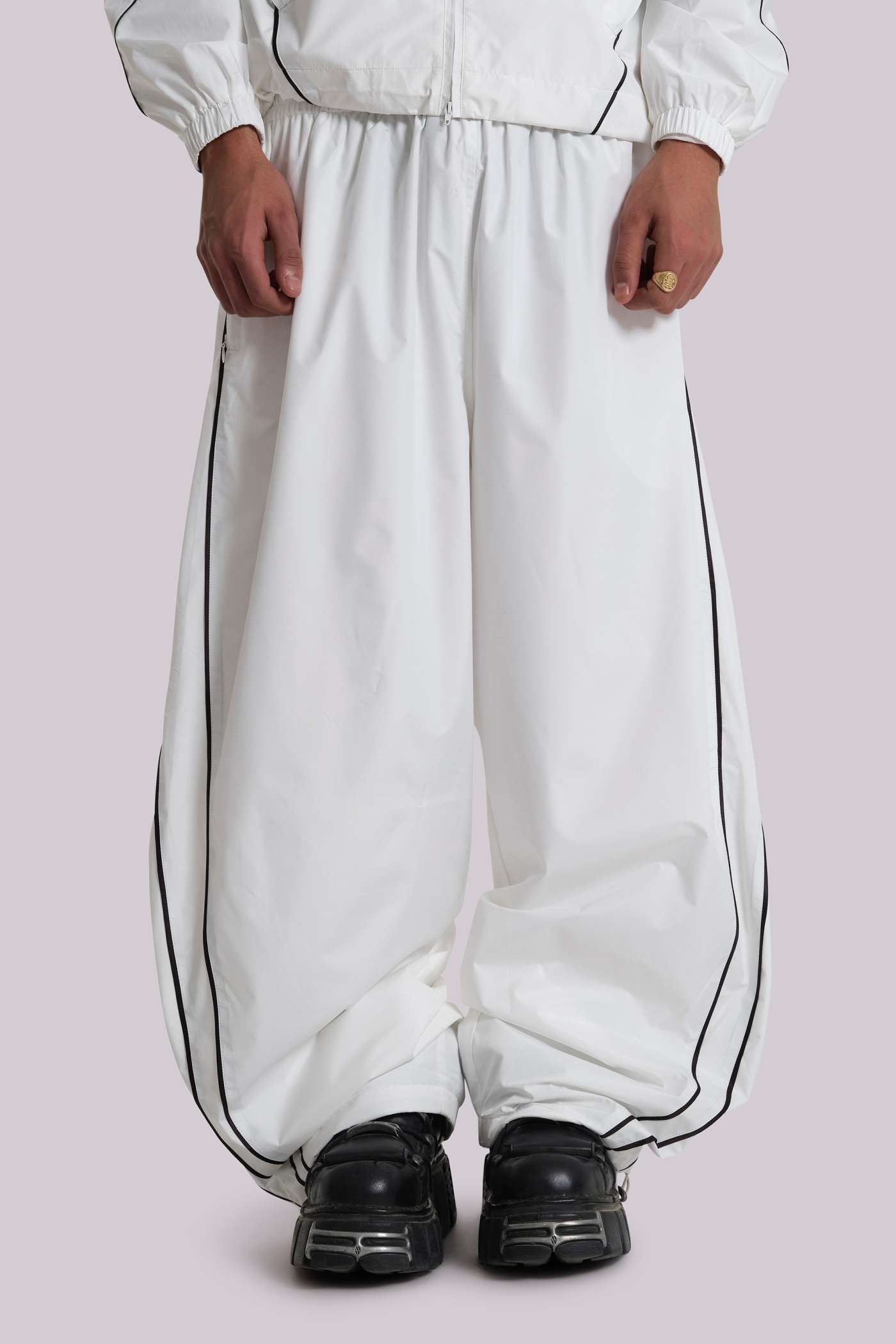White Vapor Tracksuit Bottoms | Jaded London | Clothing