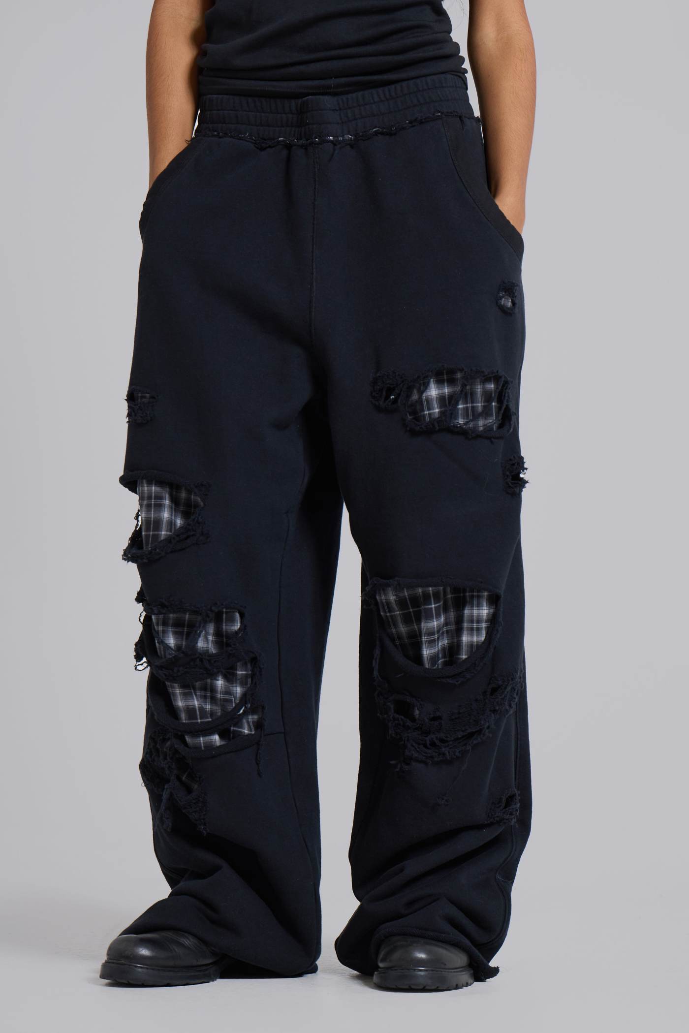 Check Layered Monster Joggers | Jaded London | Clothing