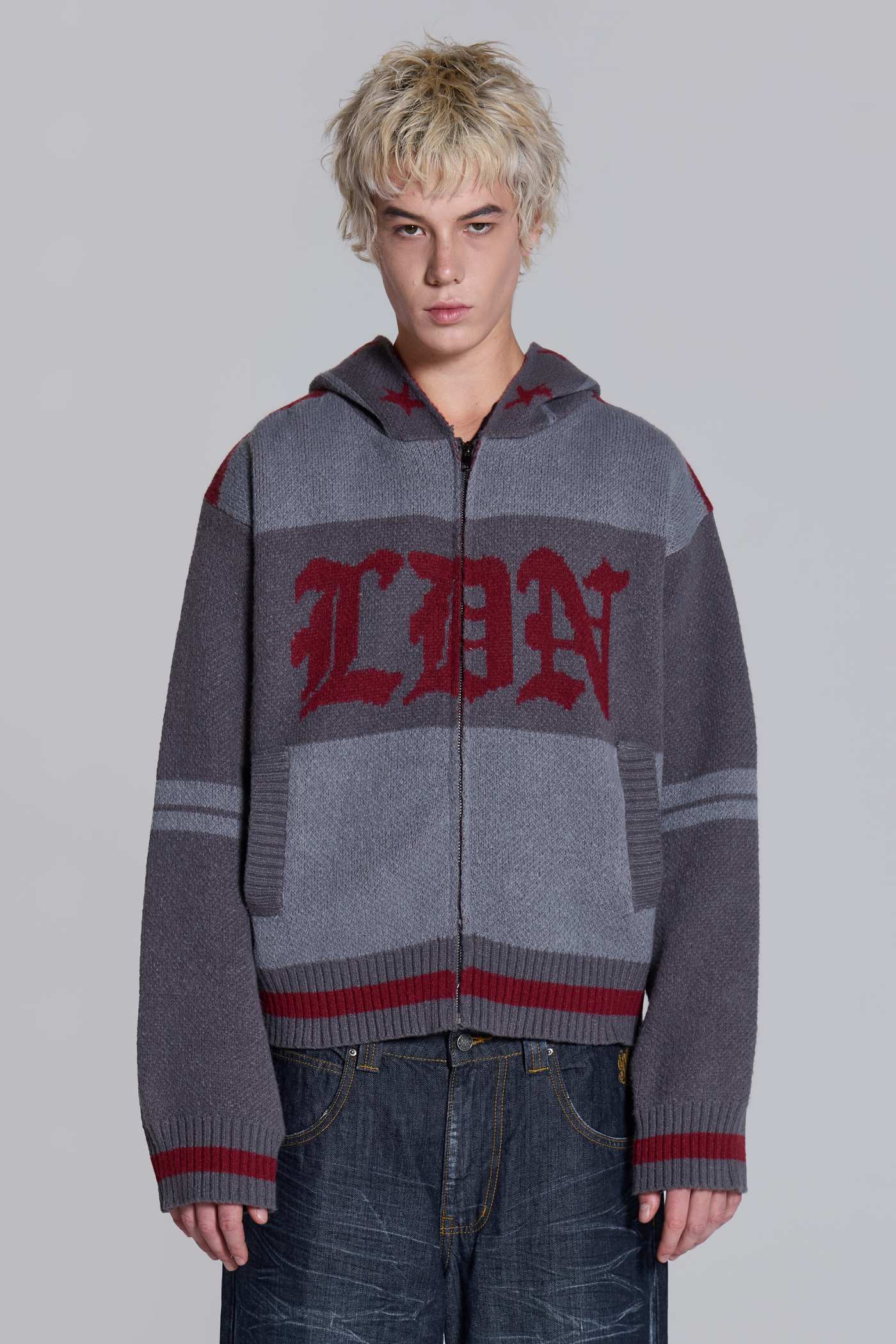 LDN Knitted Zip-Up Hoodie | Jaded London | Clothing
