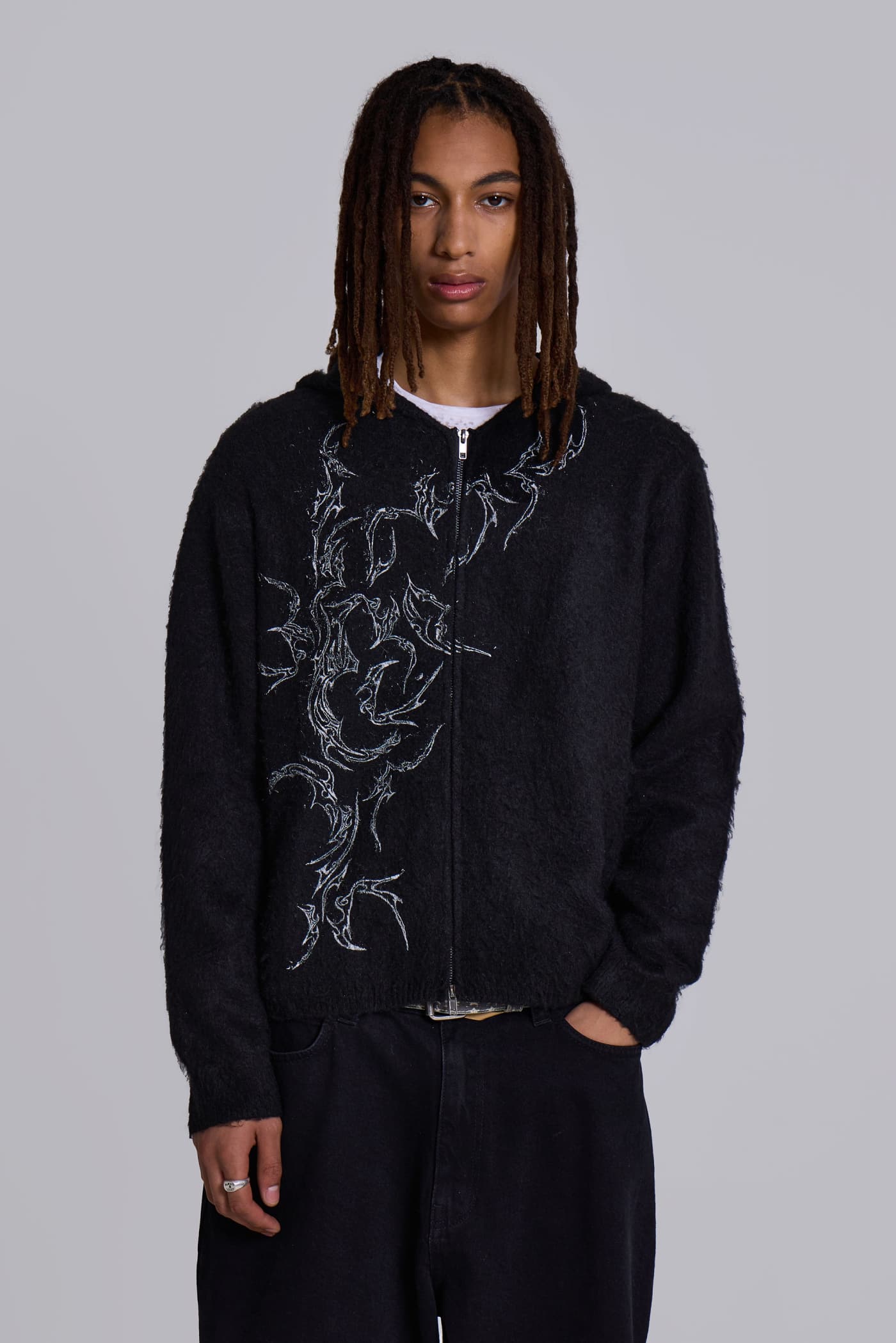 Scratch Mohair Zip-Up Hoodie | Jaded London | Clothing