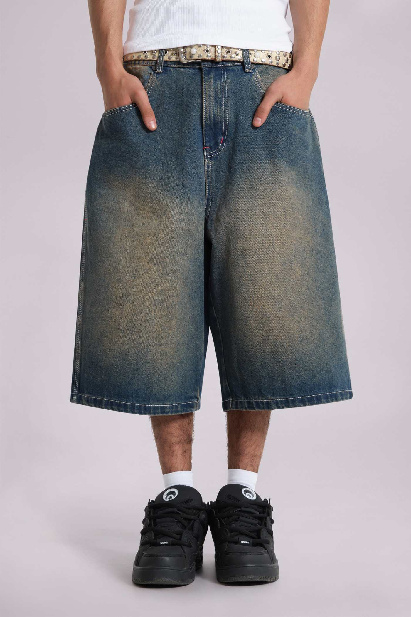 Shop Bronx Jumbo Fit Denim Jorts | Jaded London | Clothing