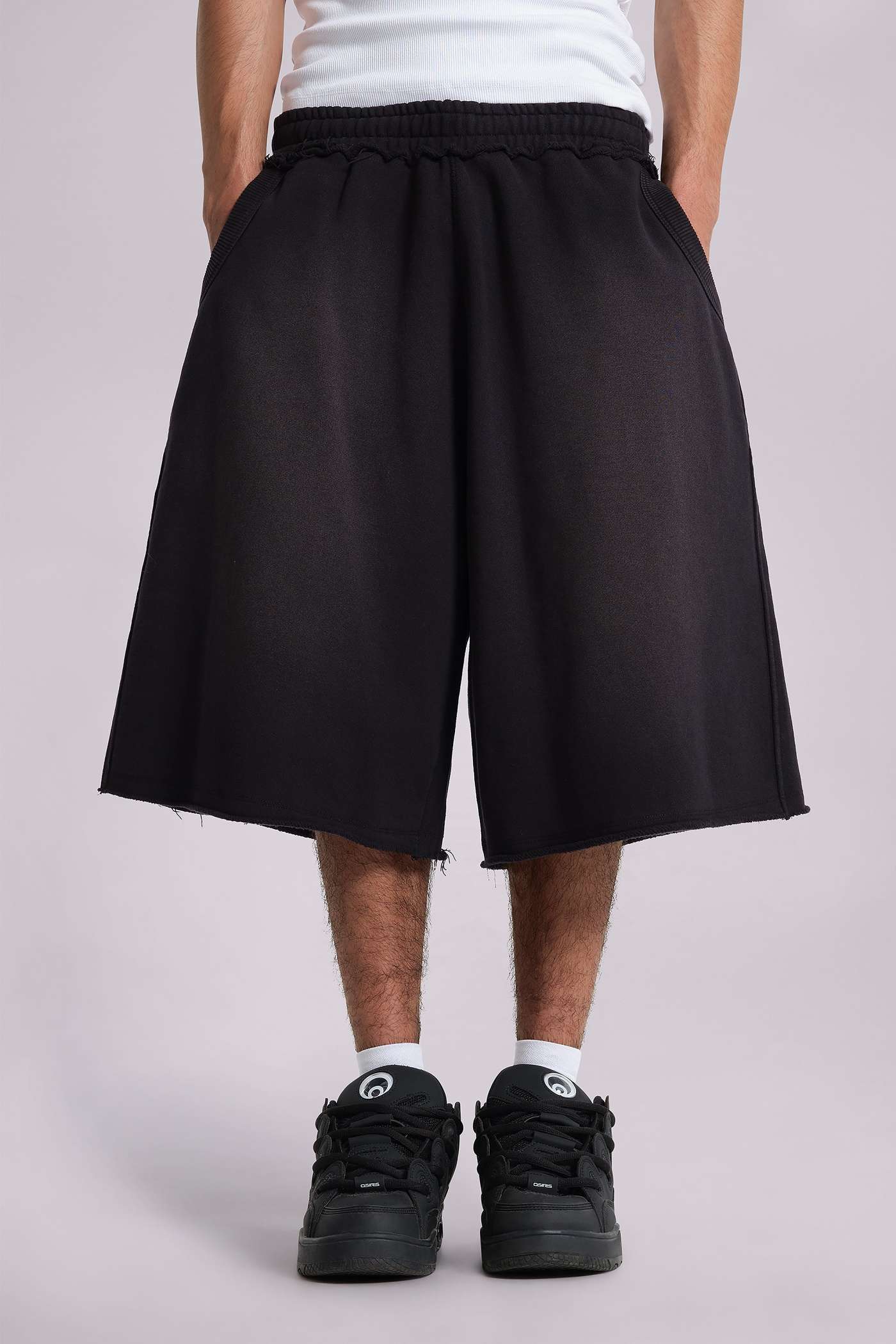 Shop Washed Black Monster Jogger Baggy Shorts | Jaded London | Clothing