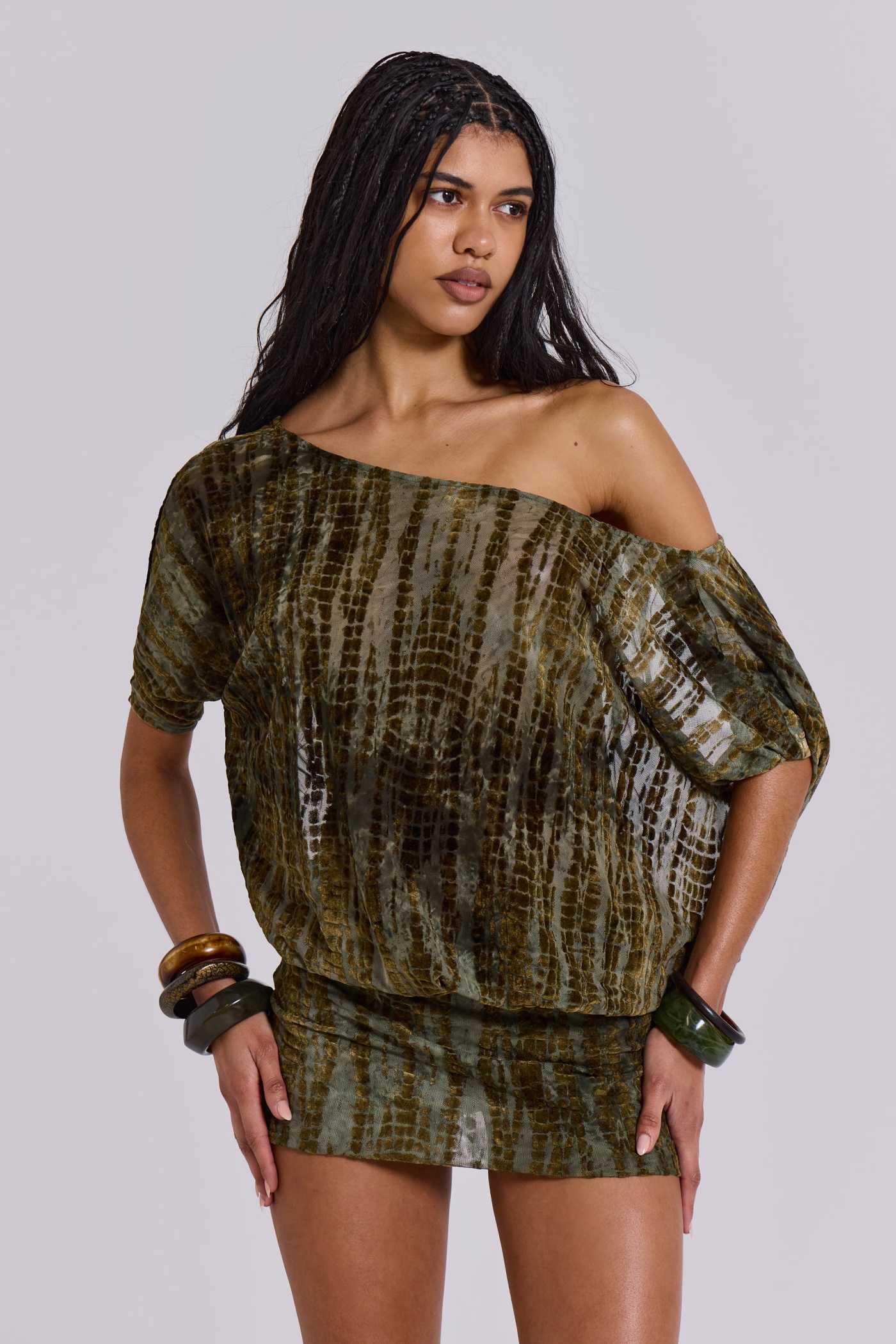 Ophidian Devore Backless Mini Dress | Jaded London | Clothing