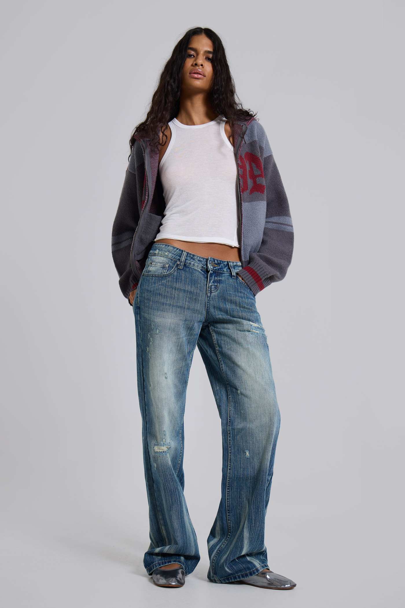 Hunter Loose Straight Leg Jeans in Blue Wash | Jaded London | Clothing
