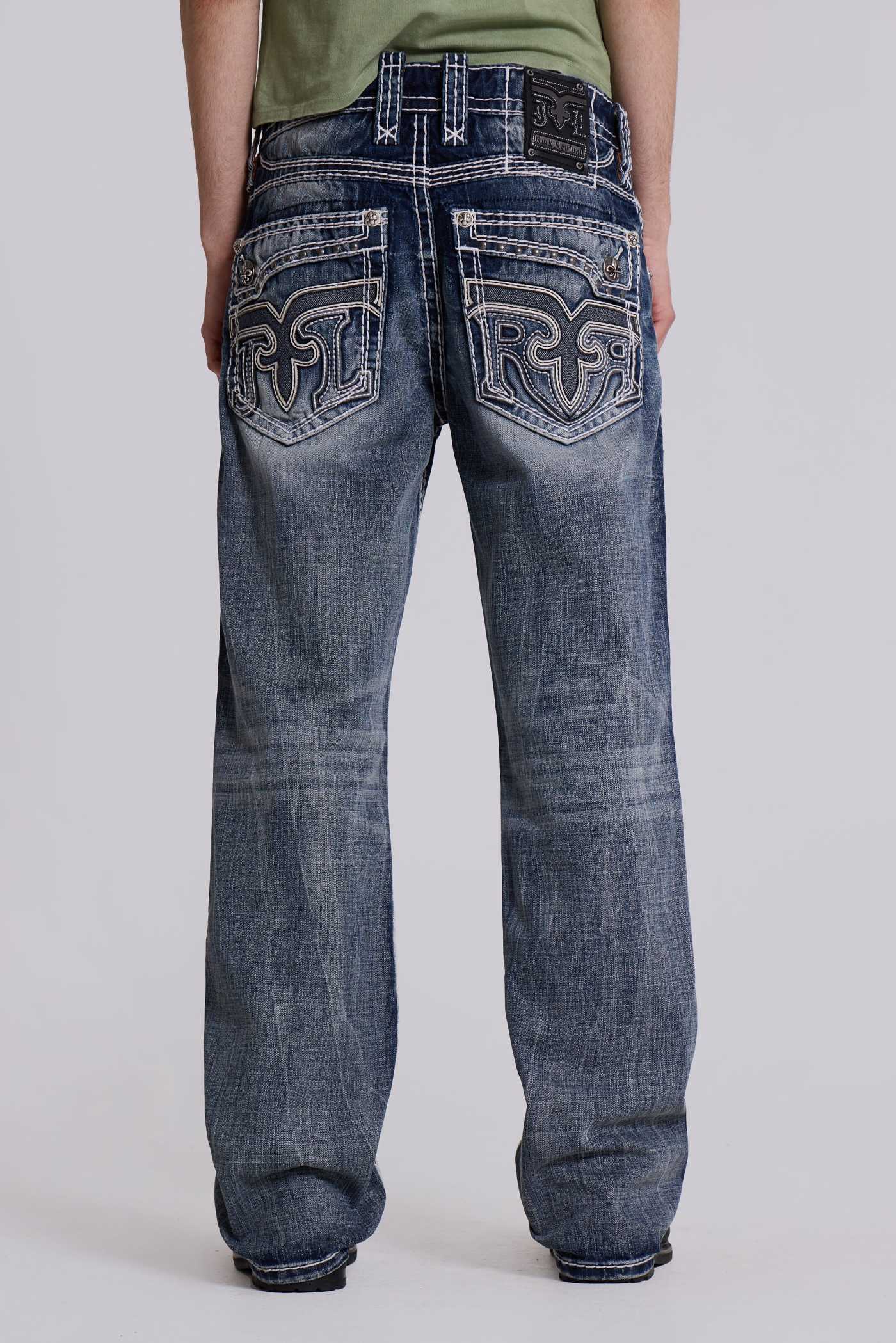 Shop Rock Revival Mid Blue Gwen Bootcut Jeans | Jaded London | Clothing