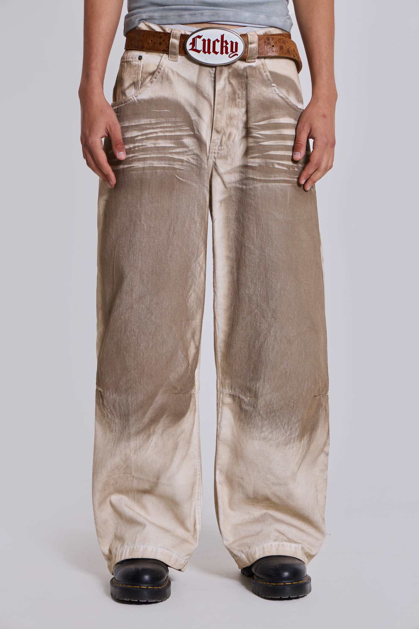 Sand Oil Wash Colossus Jeans | Jaded London | Clothing