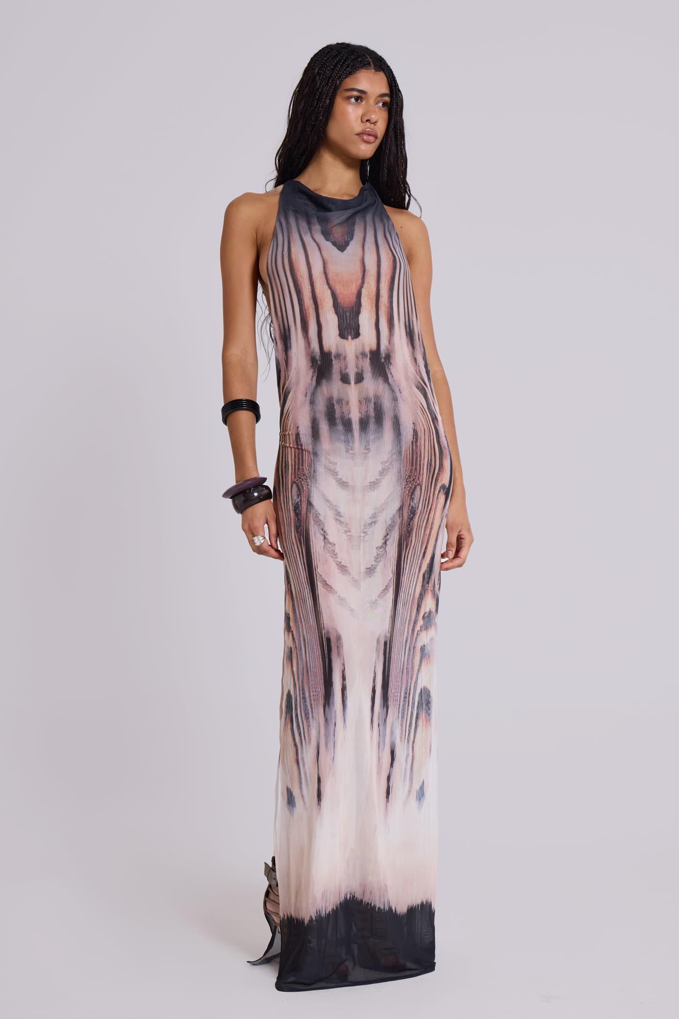 Xaviera Backless Mesh Maxi Dress | Jaded London | Clothing