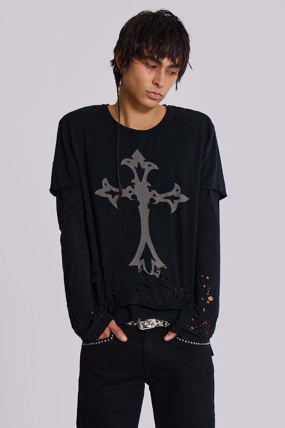 Hex Double Layer Mist Top | Jaded London | Clothing