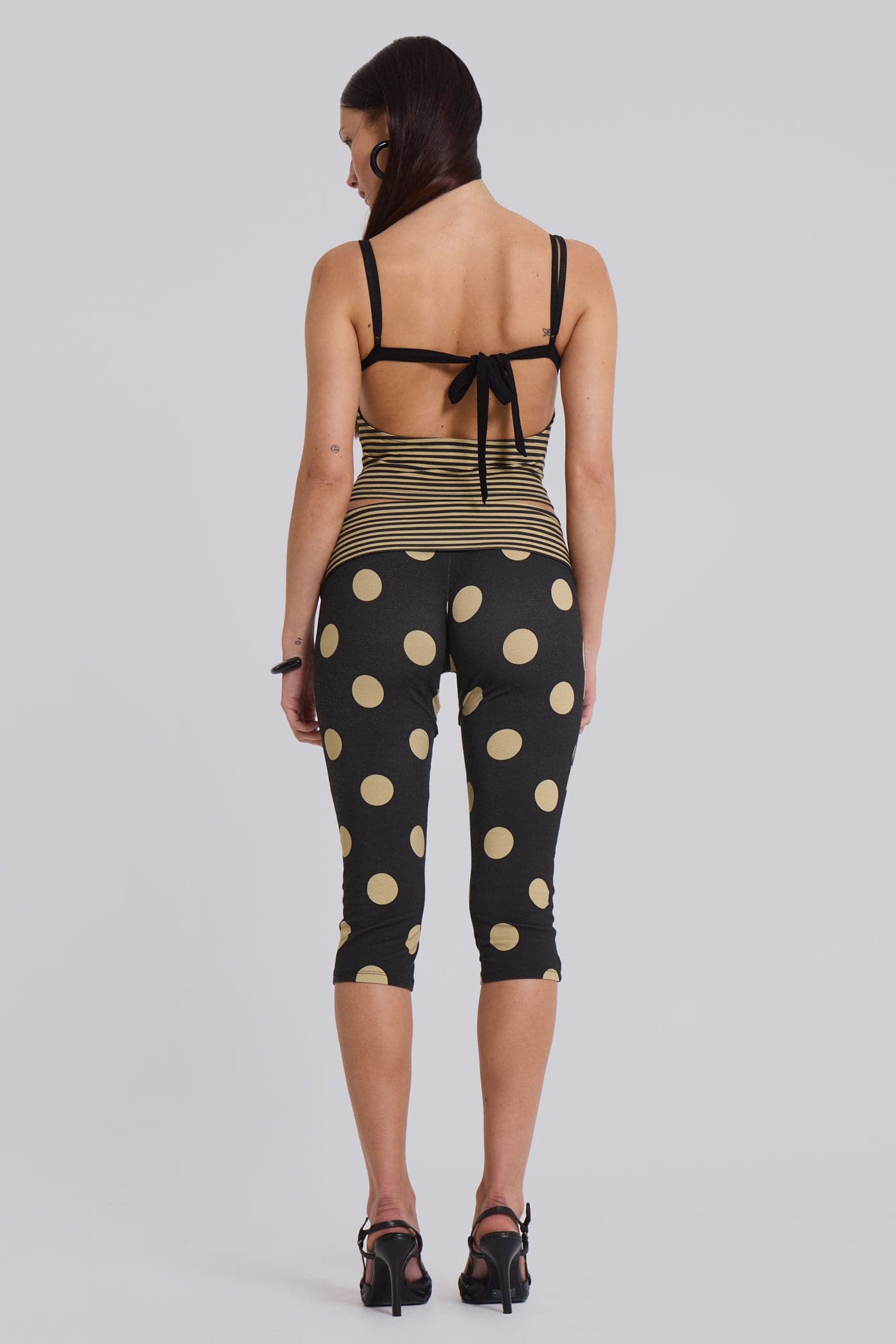 Lola Foldover Capris in Polkadot Stripe | Jaded London | Clothing
