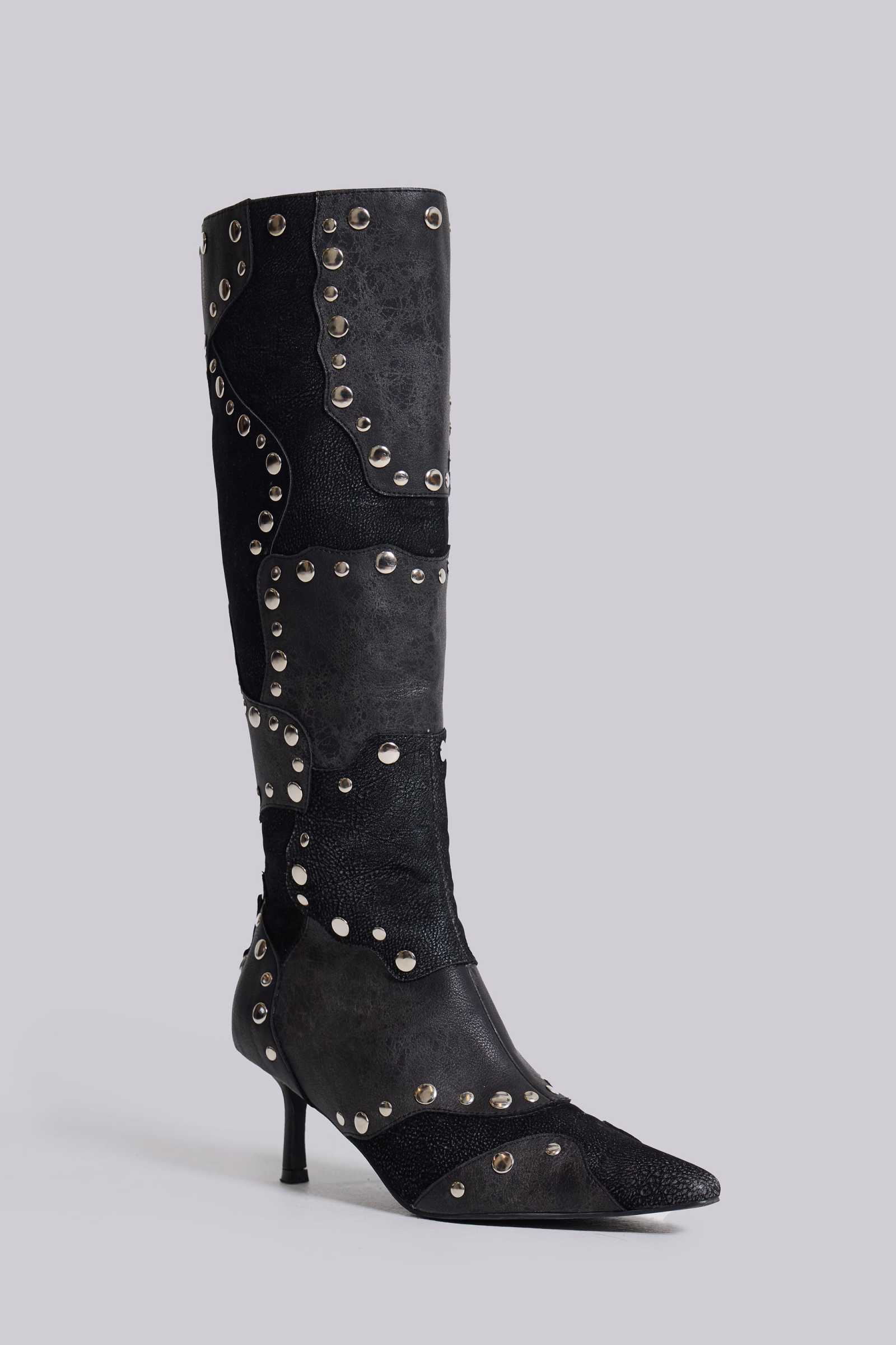 Shadow Studded Knee-High Boot | Jaded London | Clothing