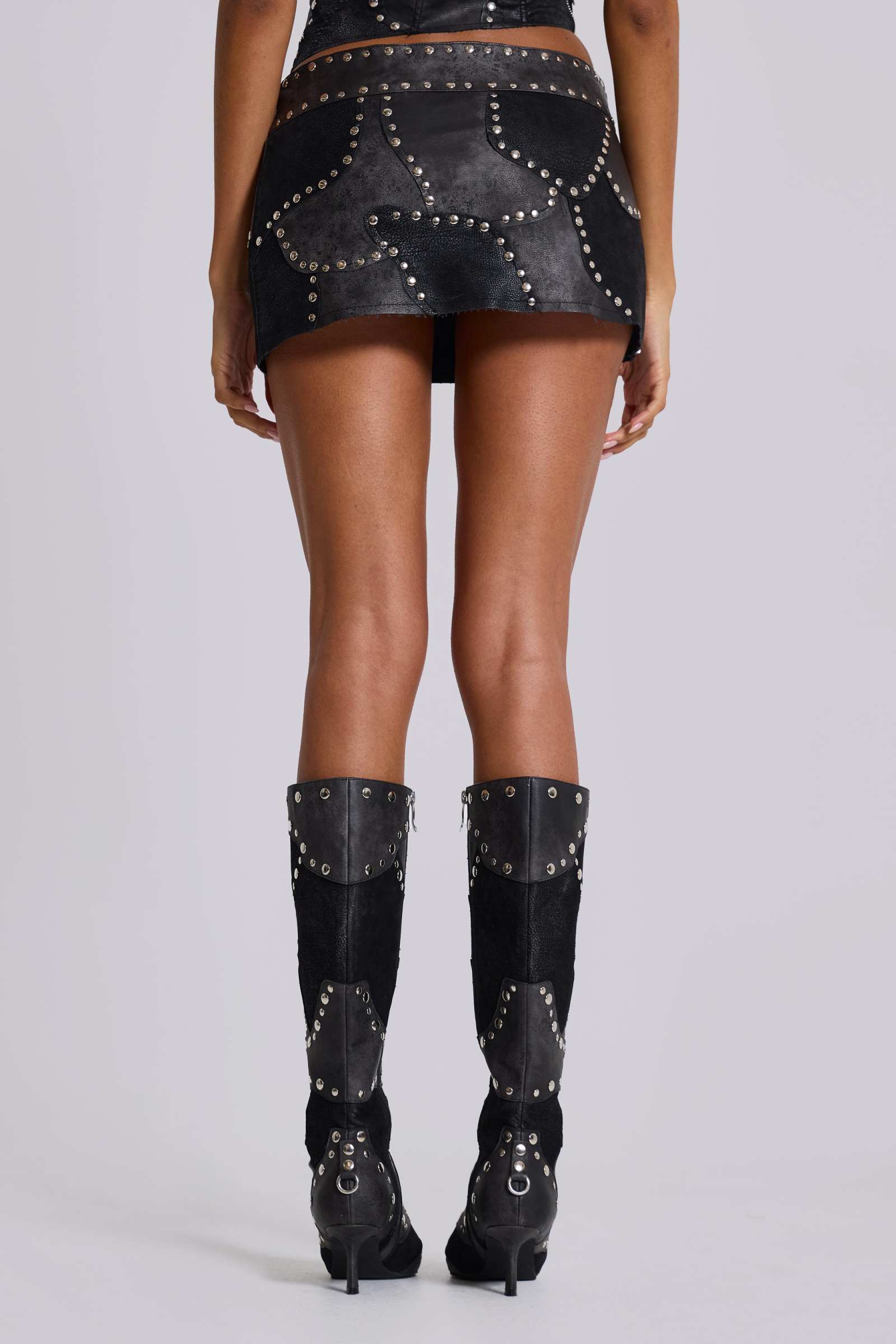 Shadow Studded Mini Skirt | Jaded London | Clothing