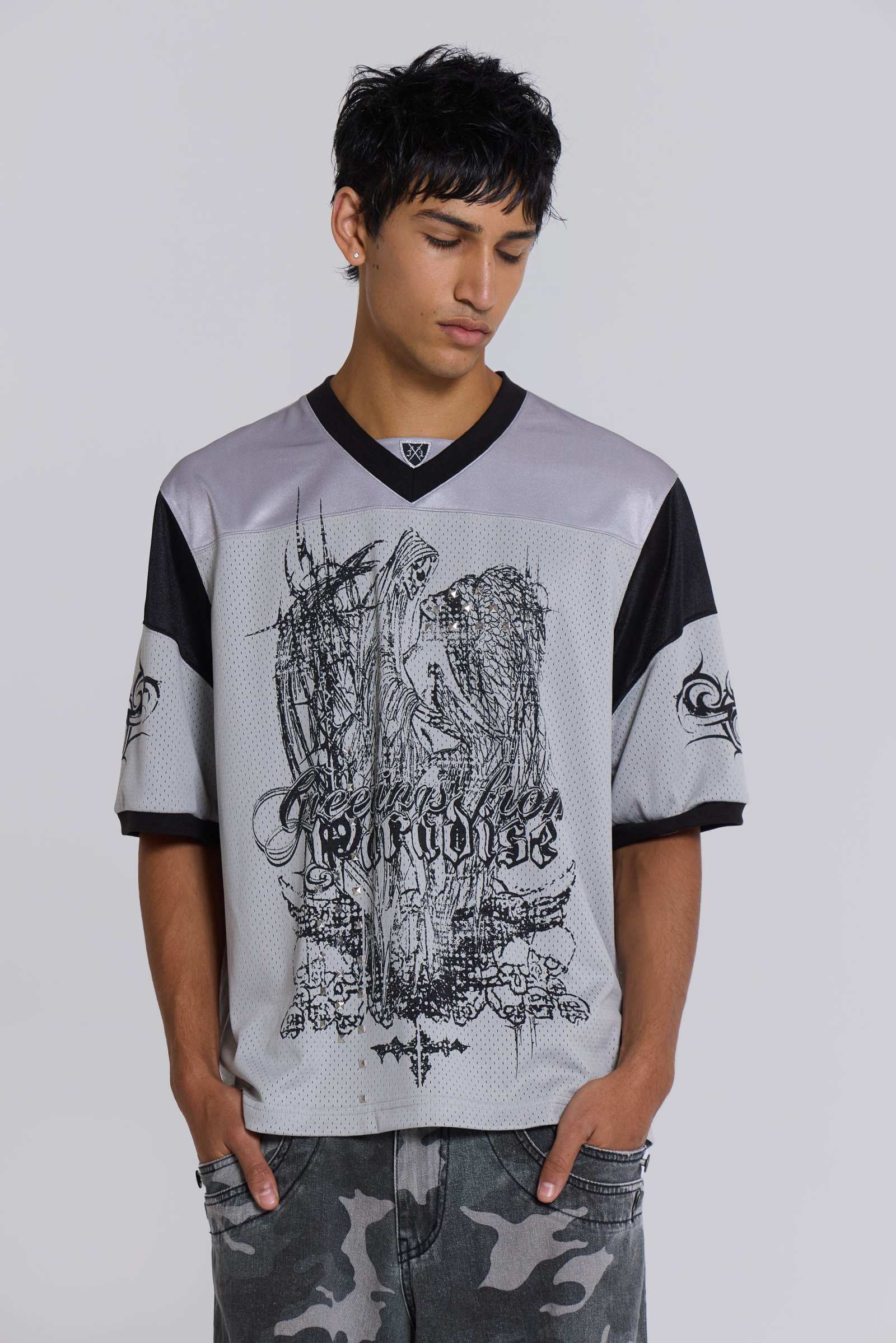 Paradise Silver Football Jersey | Jaded Man – Jaded London