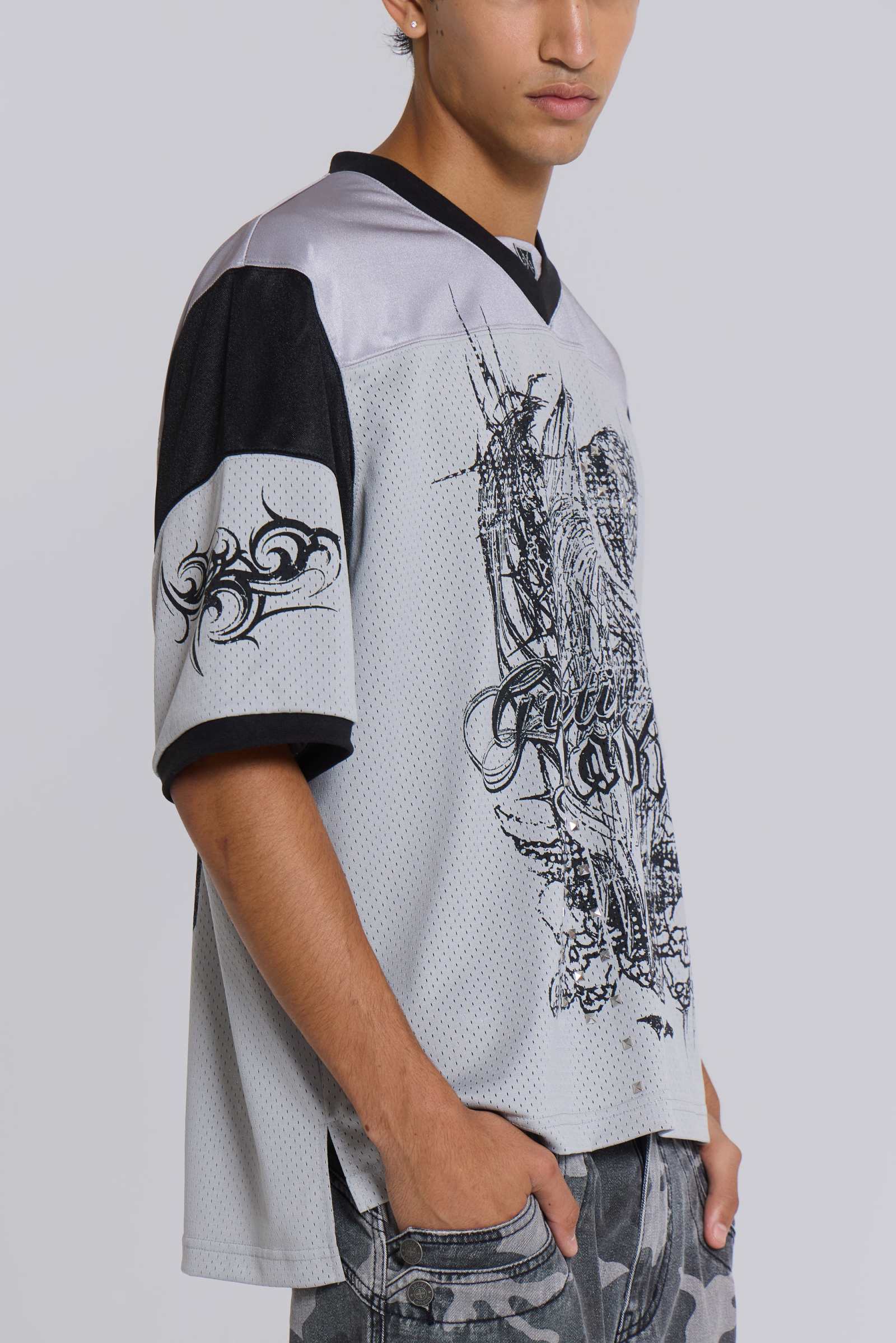 Paradise Silver Football Jersey | Jaded Man – Jaded London