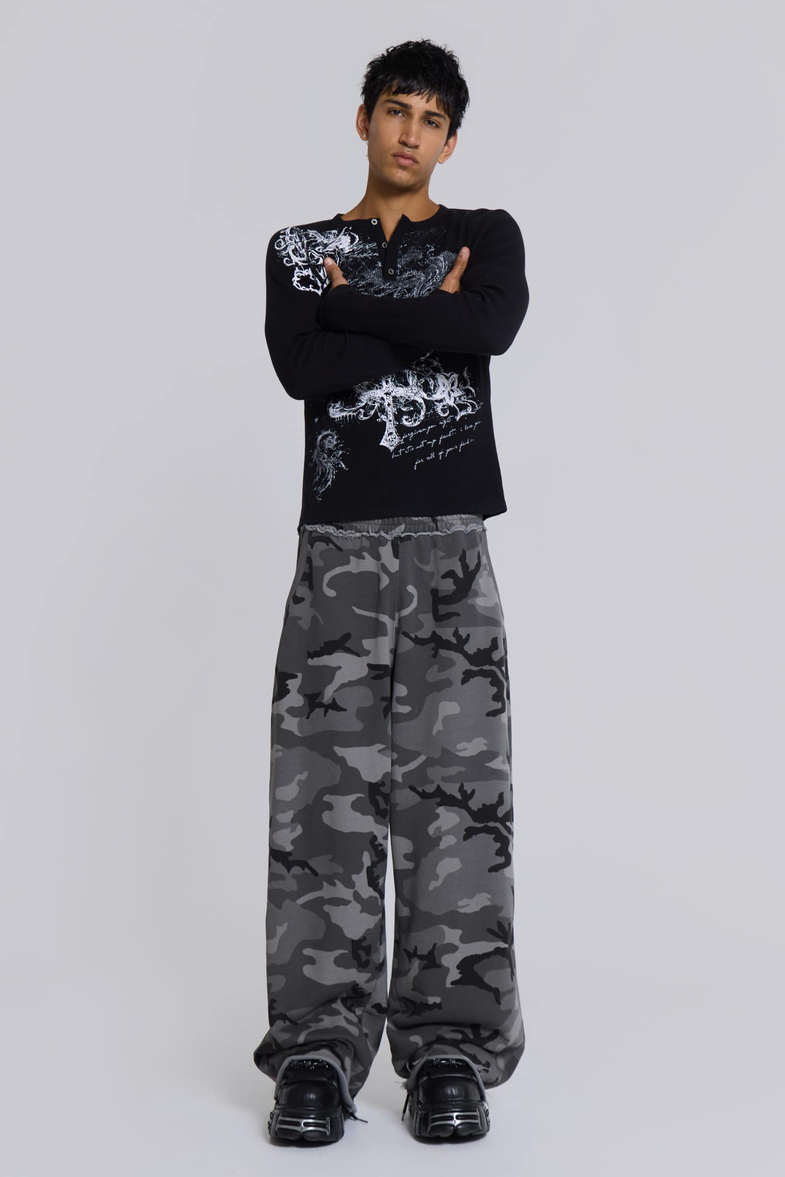 Black Camo Monster Joggers | Jaded London | Clothing