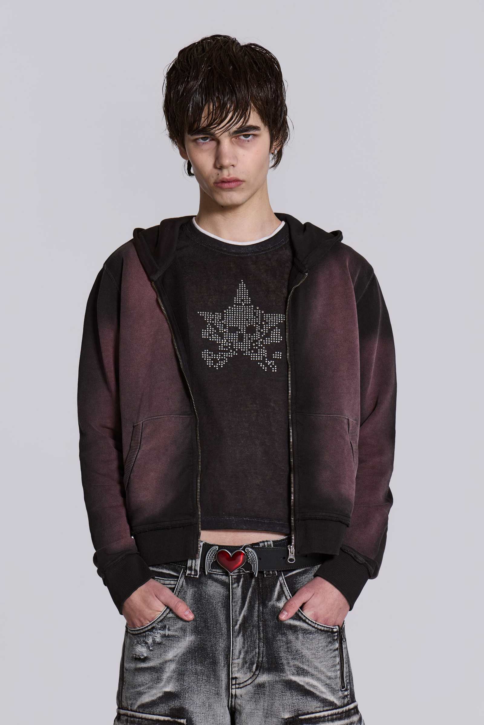 Shop Deep Red Fade Mini Monster Hoodie | Jaded London | Clothing