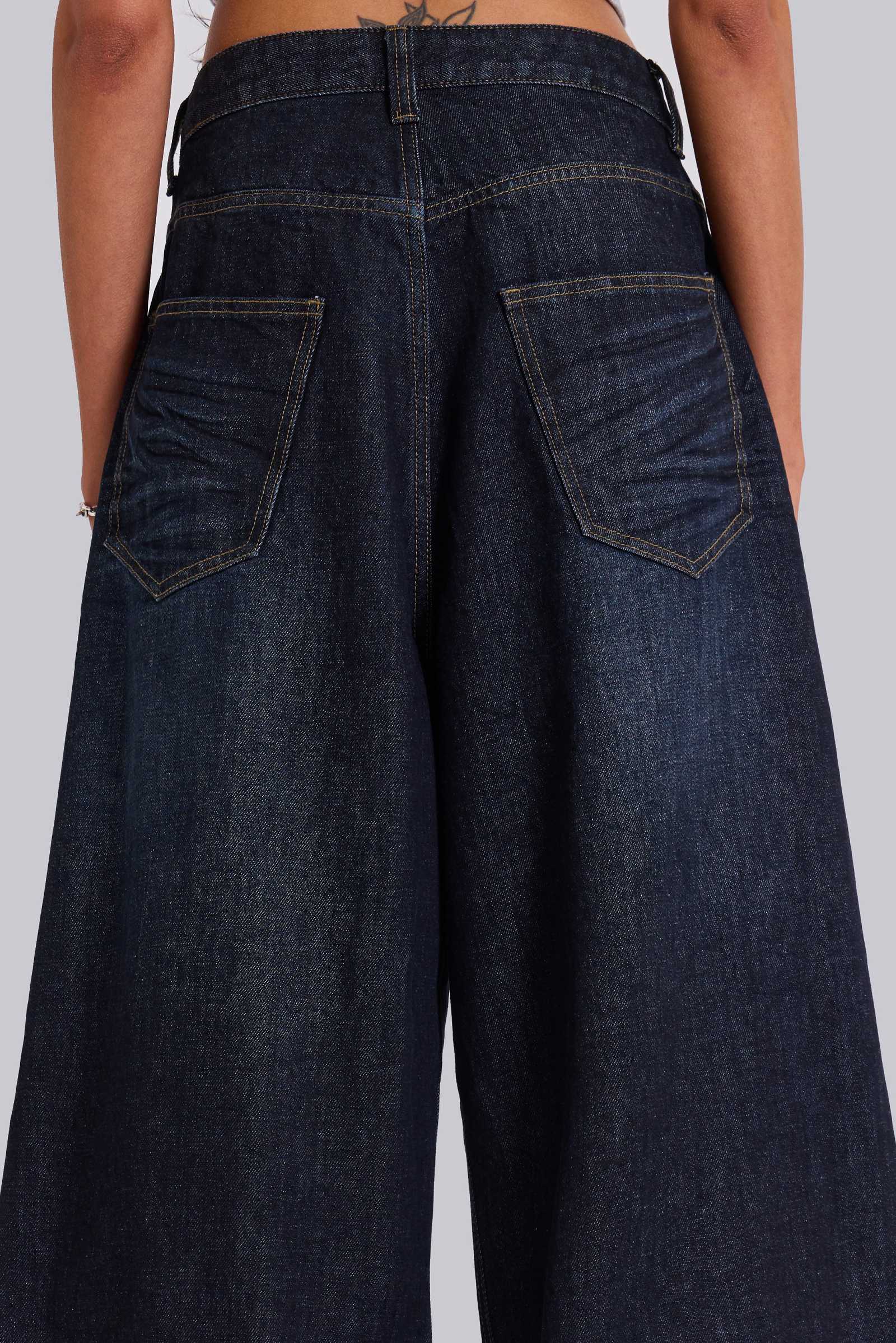 Creased Indigo XL Colossus Jeans | Jaded London | Clothing