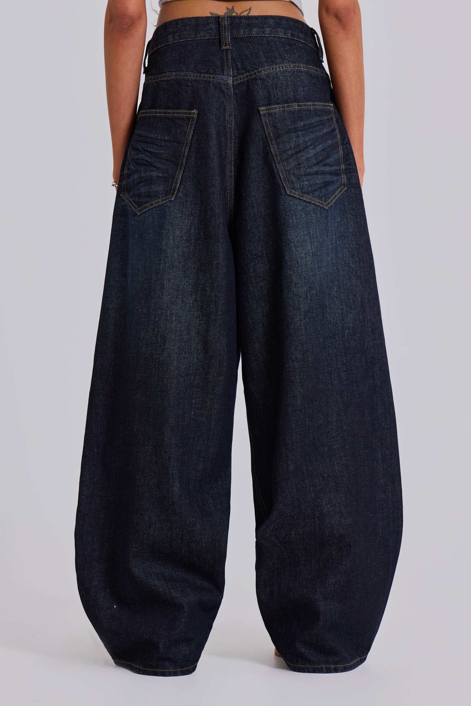 Creased Indigo XL Colossus Jeans | Jaded London | Clothing
