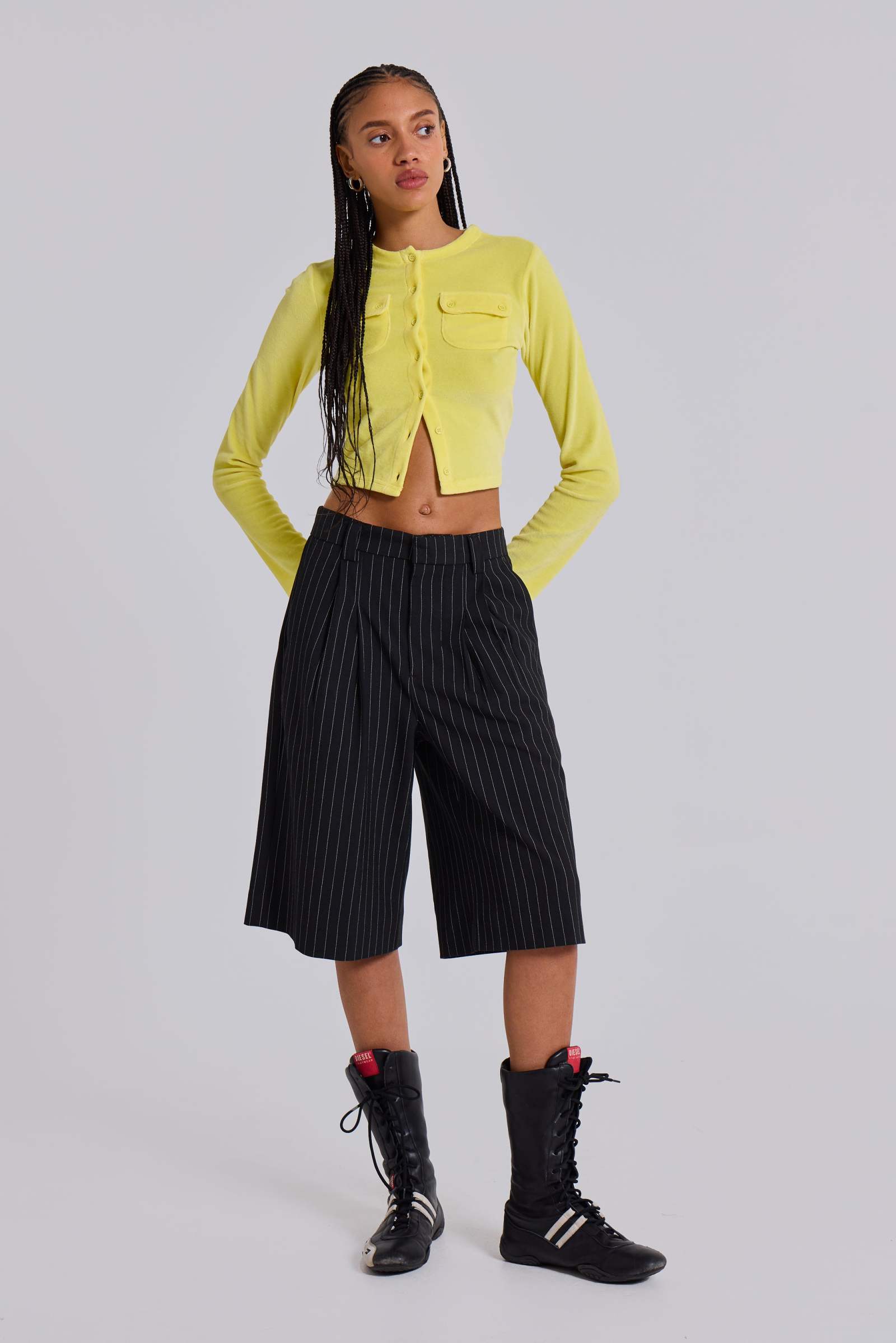 Shop Lemon Velour Cardigan | Jaded London | Clothing