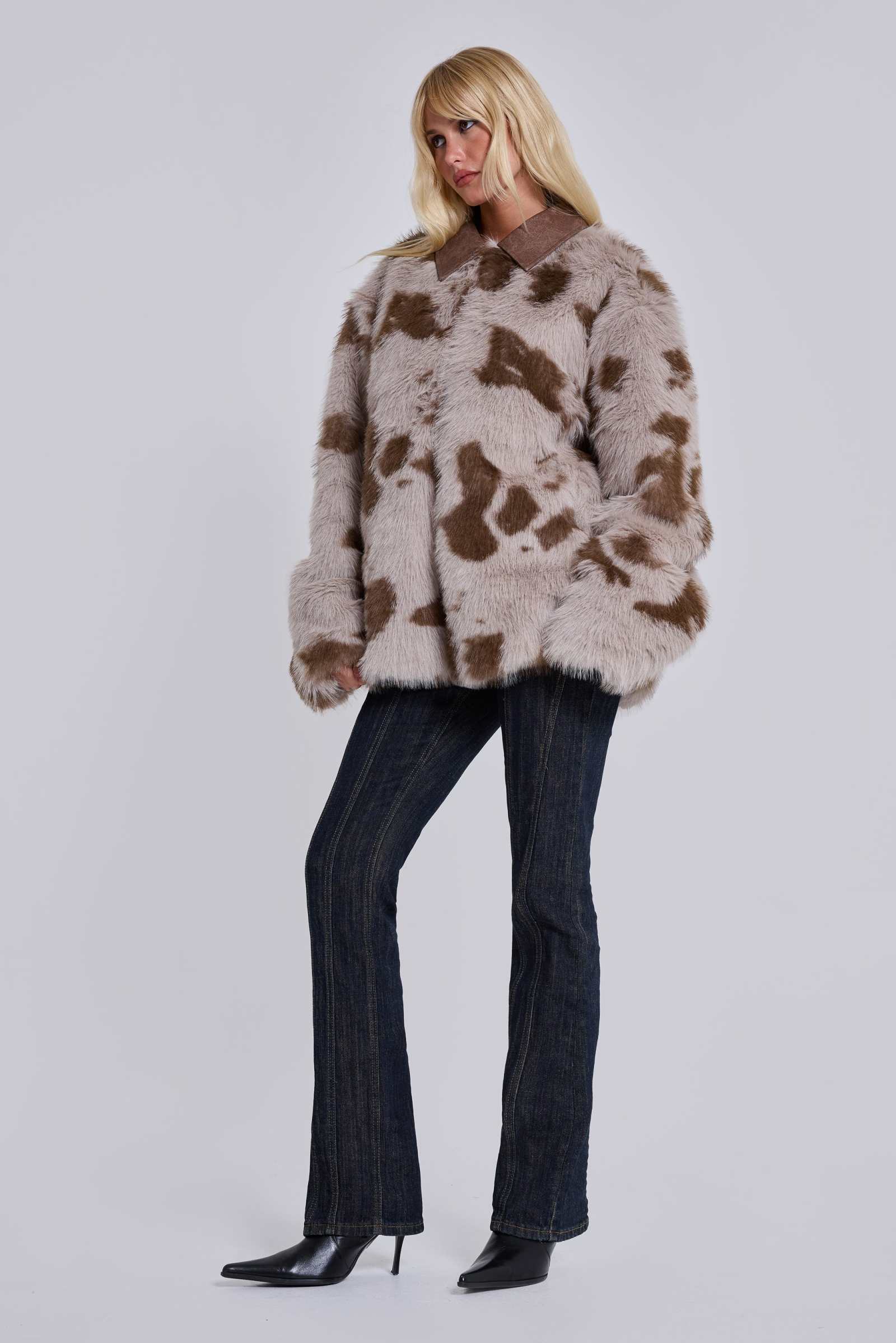 Lorax Cow Faux Fur Jacket | Jaded London | Clothing