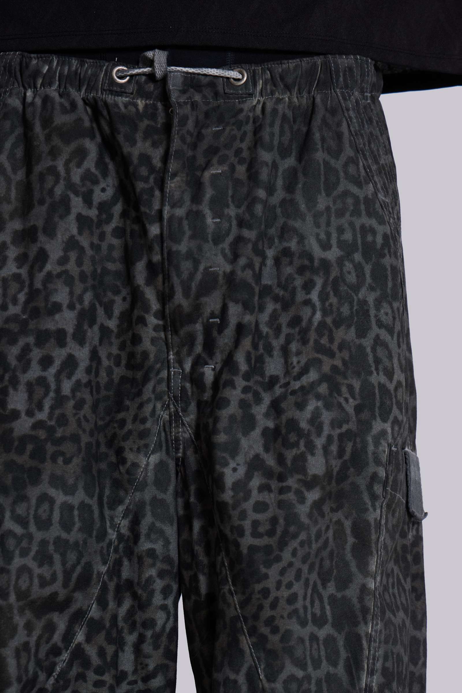 Charcoal Leopard Parachute Pants | Jaded London | Clothing