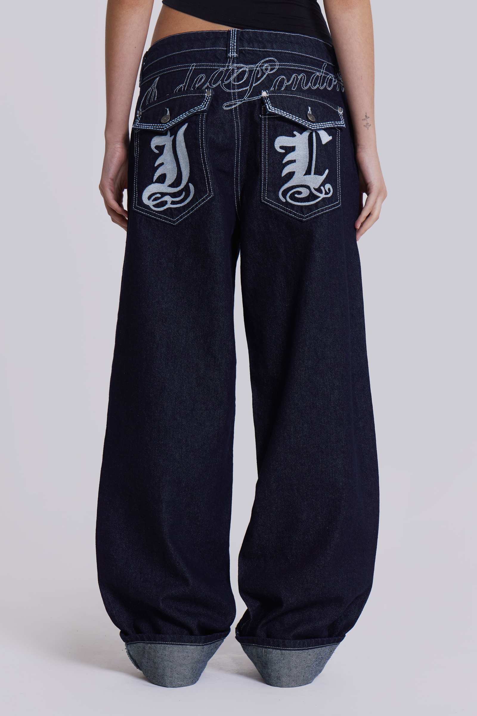 Shop Sonic Embroidered Baggy Jeans | Jaded London | Clothing