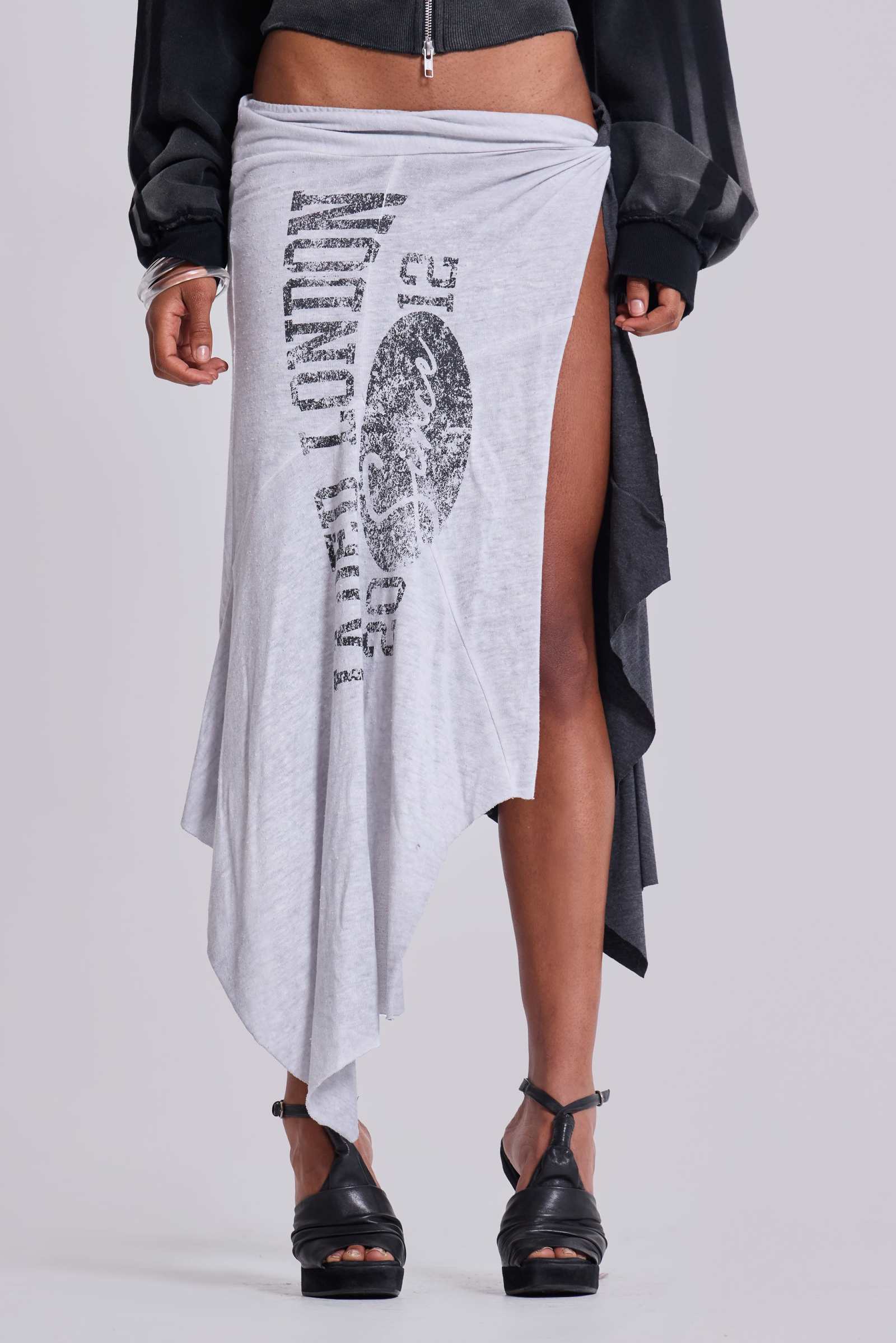 Sasha Asymmetric T-Shirt Midi Skirt | Jaded London | Clothing