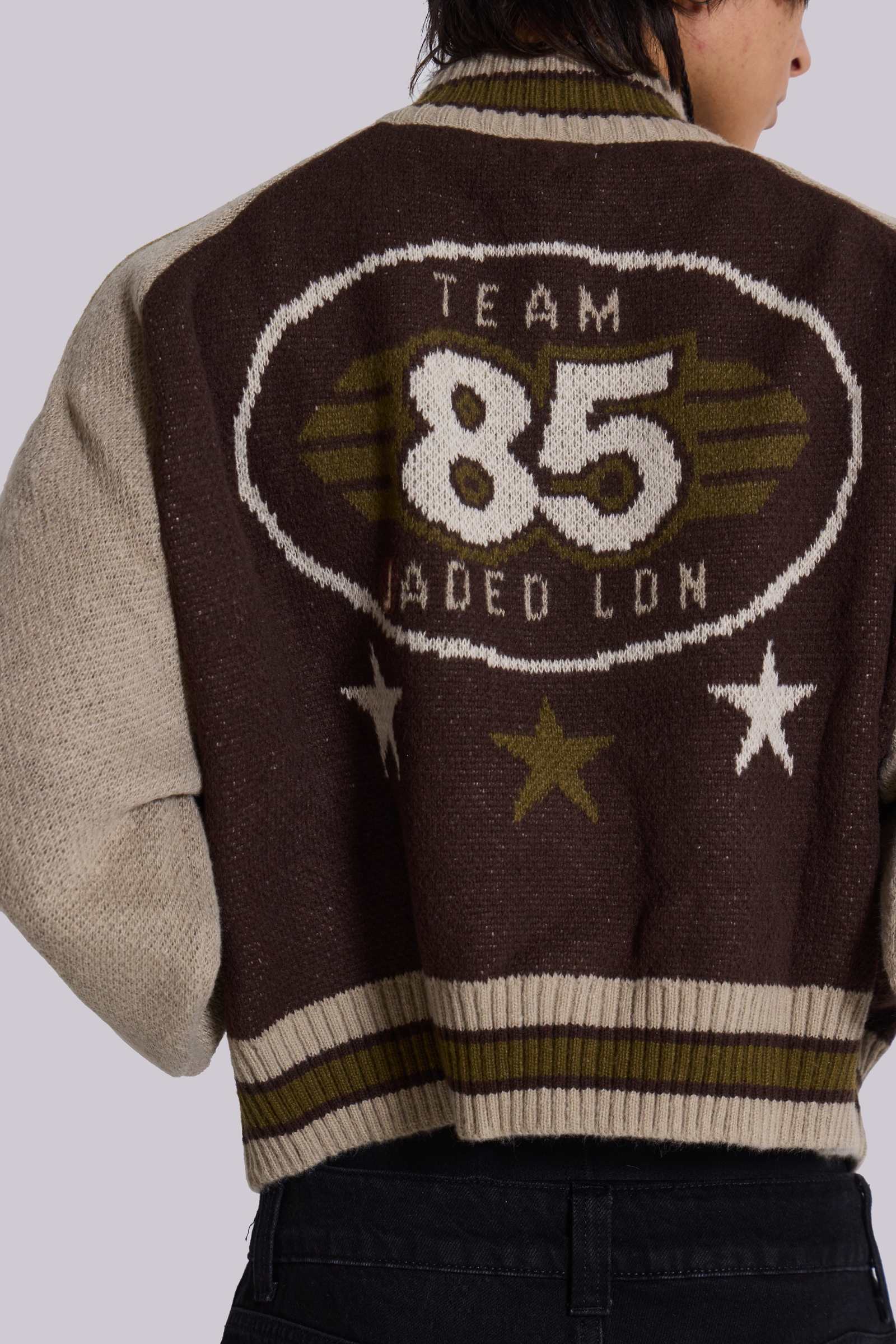 Team 85 Knitted Bomber Jacket | Jaded London | Clothing