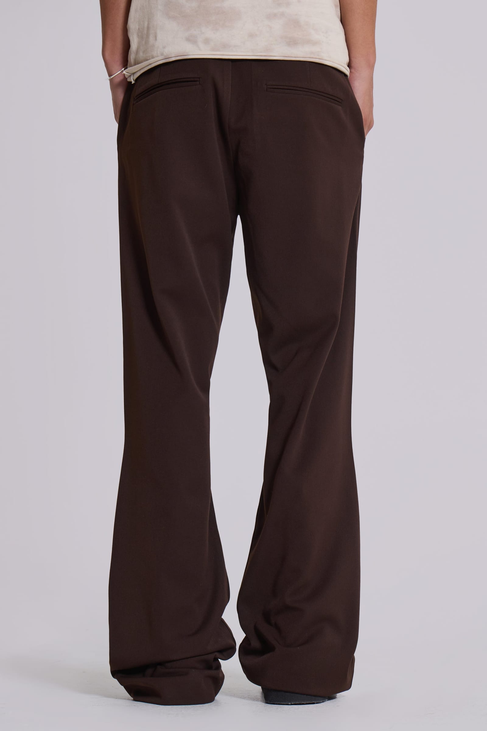 Brown Stacked Bootcut Suit Pants | Jaded London | Clothing