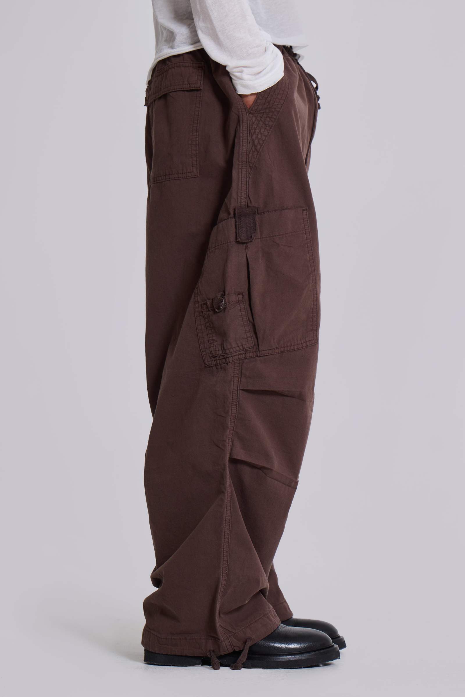 Shop Brown Parachute Cargo Pants | Jaded London | Clothing