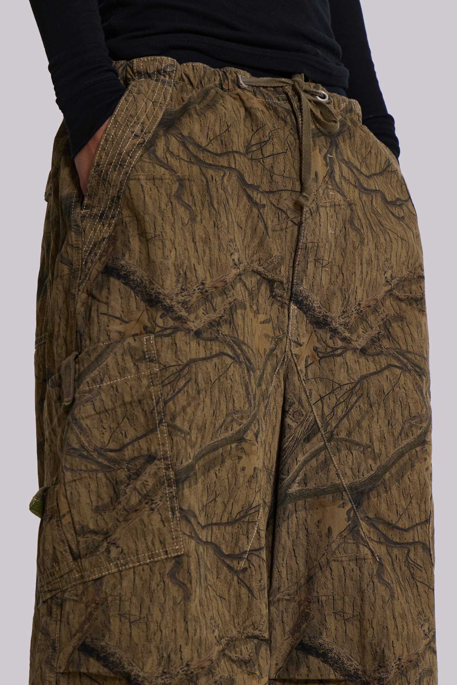 Shop Forest Camo Parachute Pants | Jaded London | Clothing