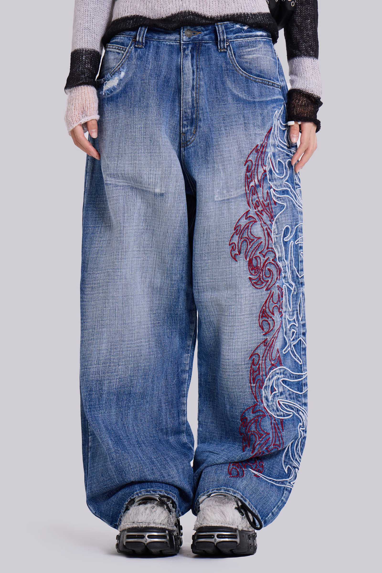 Layered Tribal XL Colossus Jeans | Jaded London | Clothing