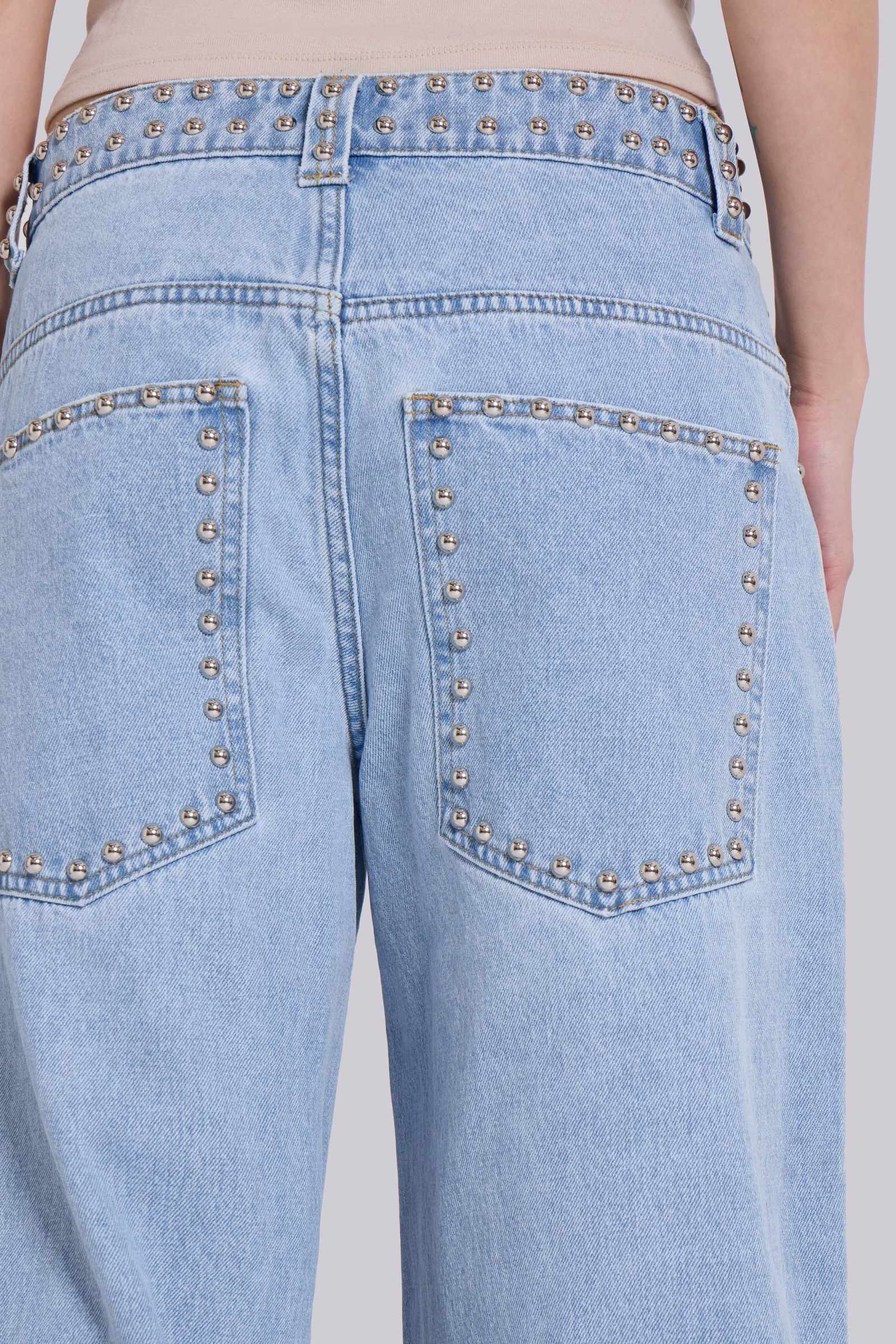 Nailed Studded Colossus Jeans in Light Blue Wash | Jaded London | Clothing