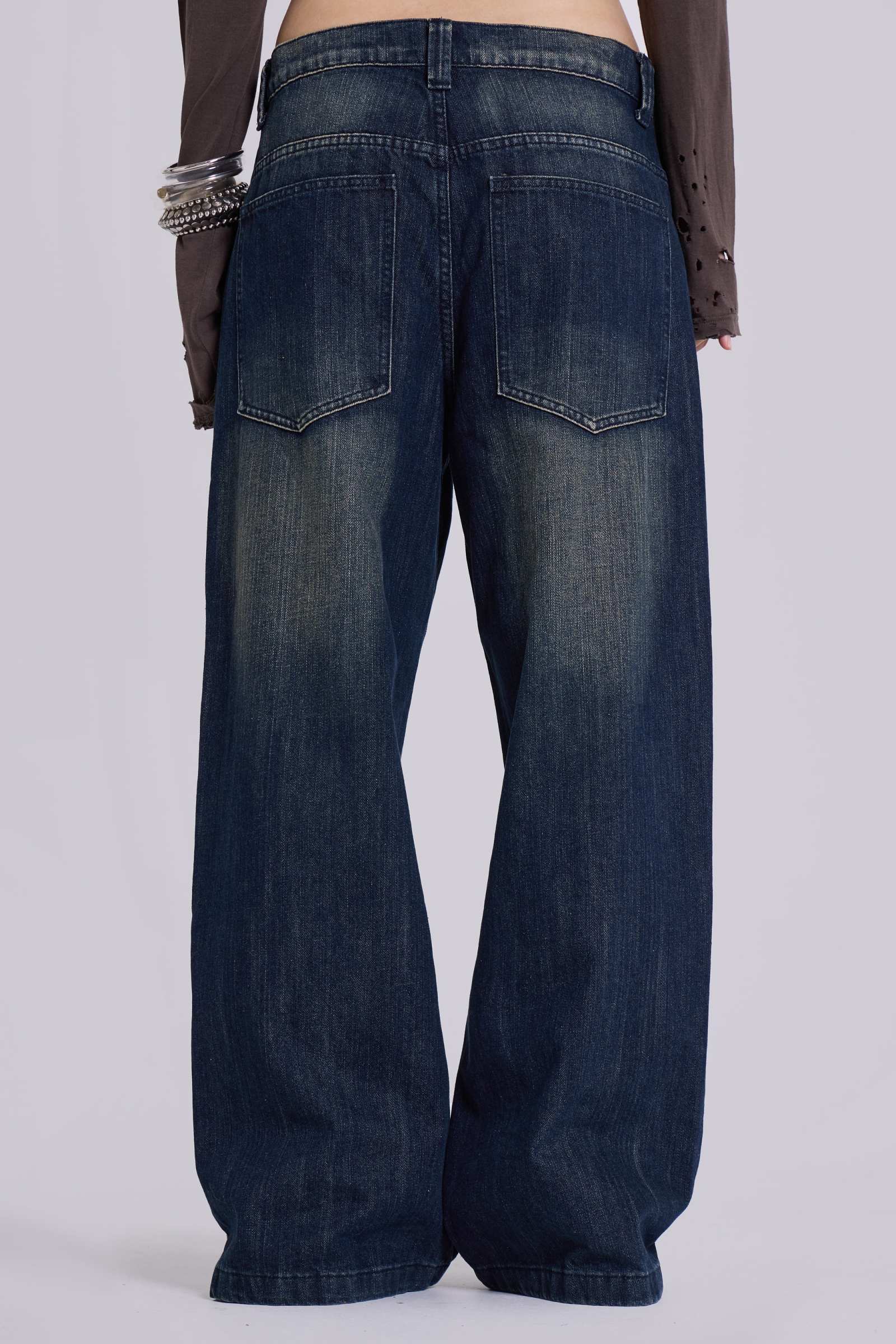 Women's Mid Blue Slub Colossus Jeans | Jaded London | Clothing